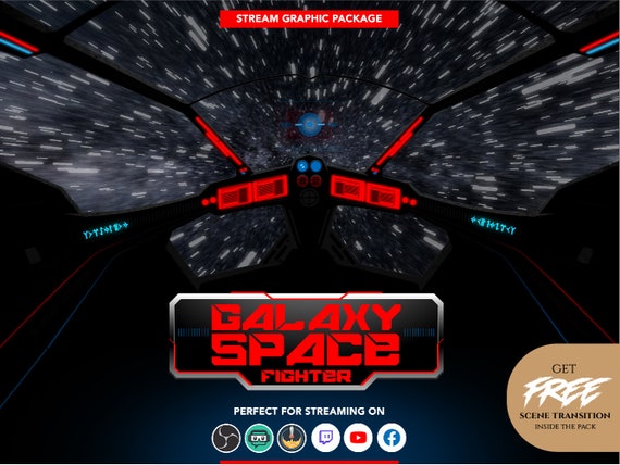 Galaxy Space Fighter Full Animated Stream Overlay Graphic - Etsy