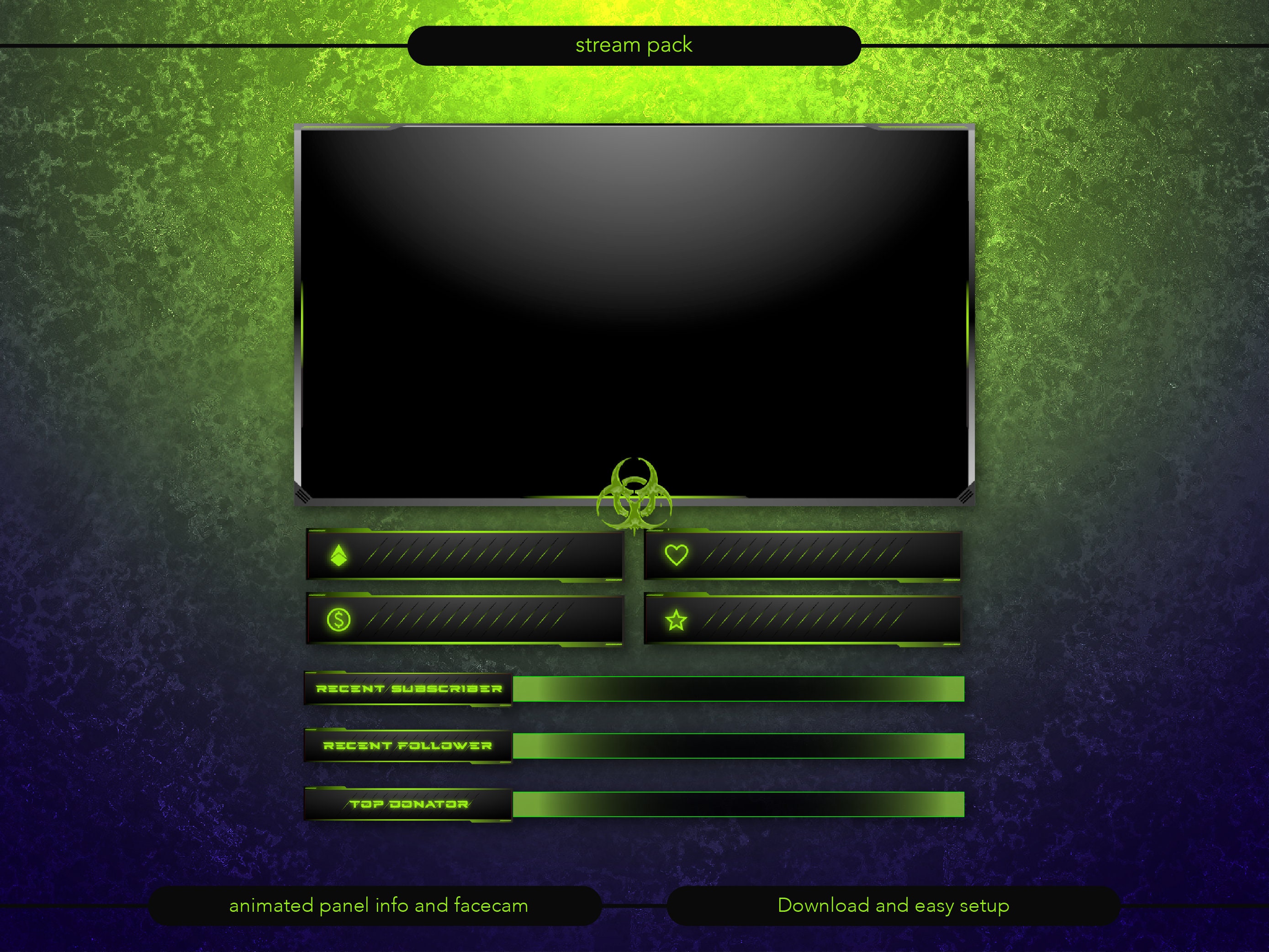 Full Animated Stream Overlay Package, Anti Toxic, Positive Streamer ...