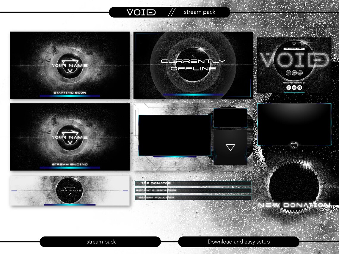 Animated Void Stream Overlay Package. Customizable, Black Hole, Space ...