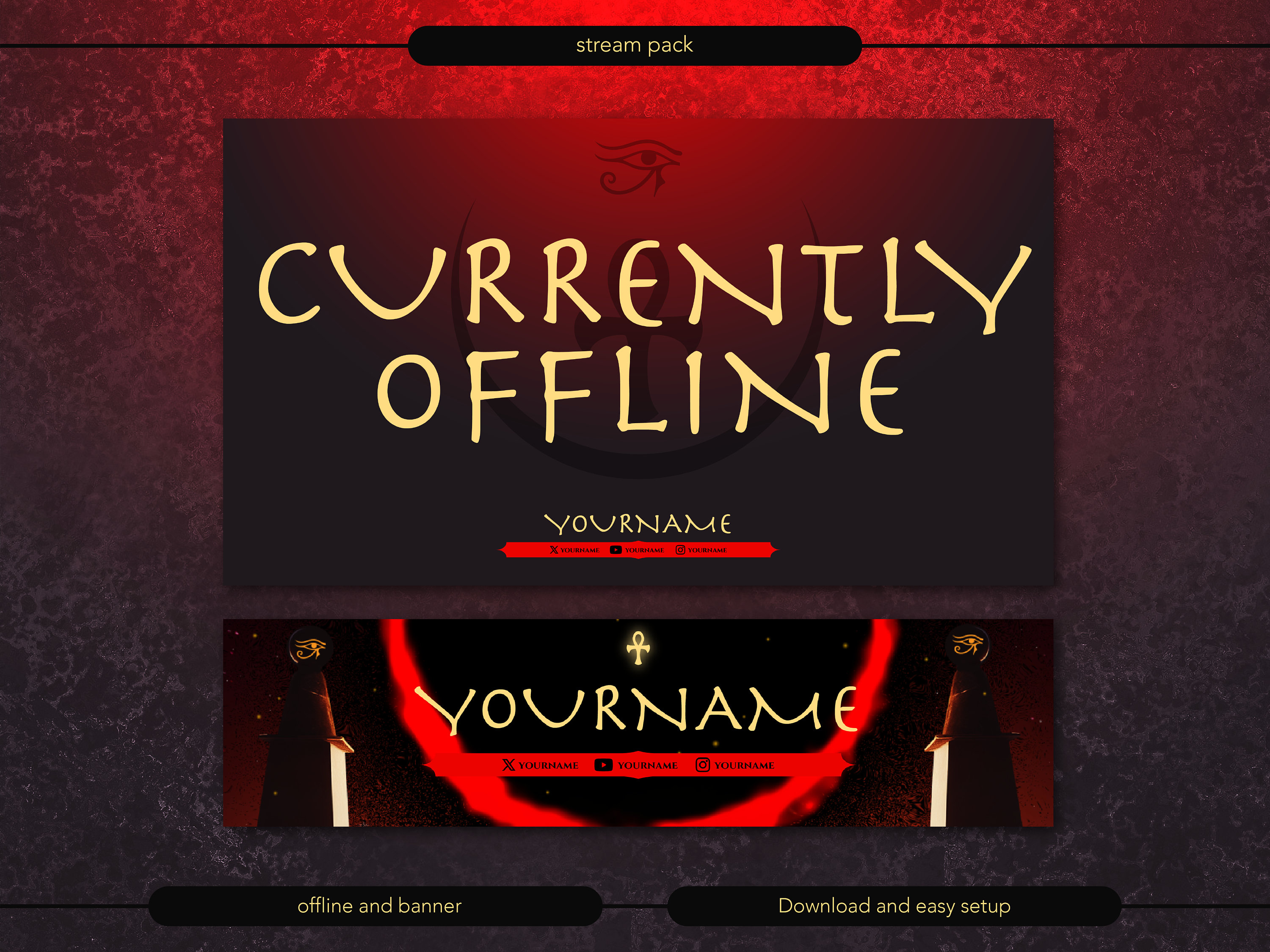 Full Animated Stream Overlay Package, Ancient Egypt God, Anubis. Twitch ...