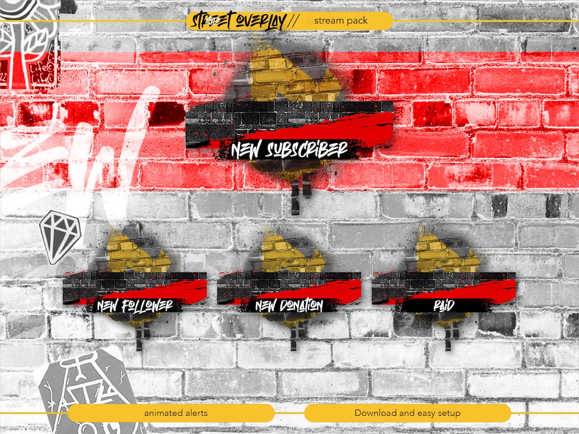 Full Animated Stream Overlay Package, Hip-hop, Gangster, Street Style ...