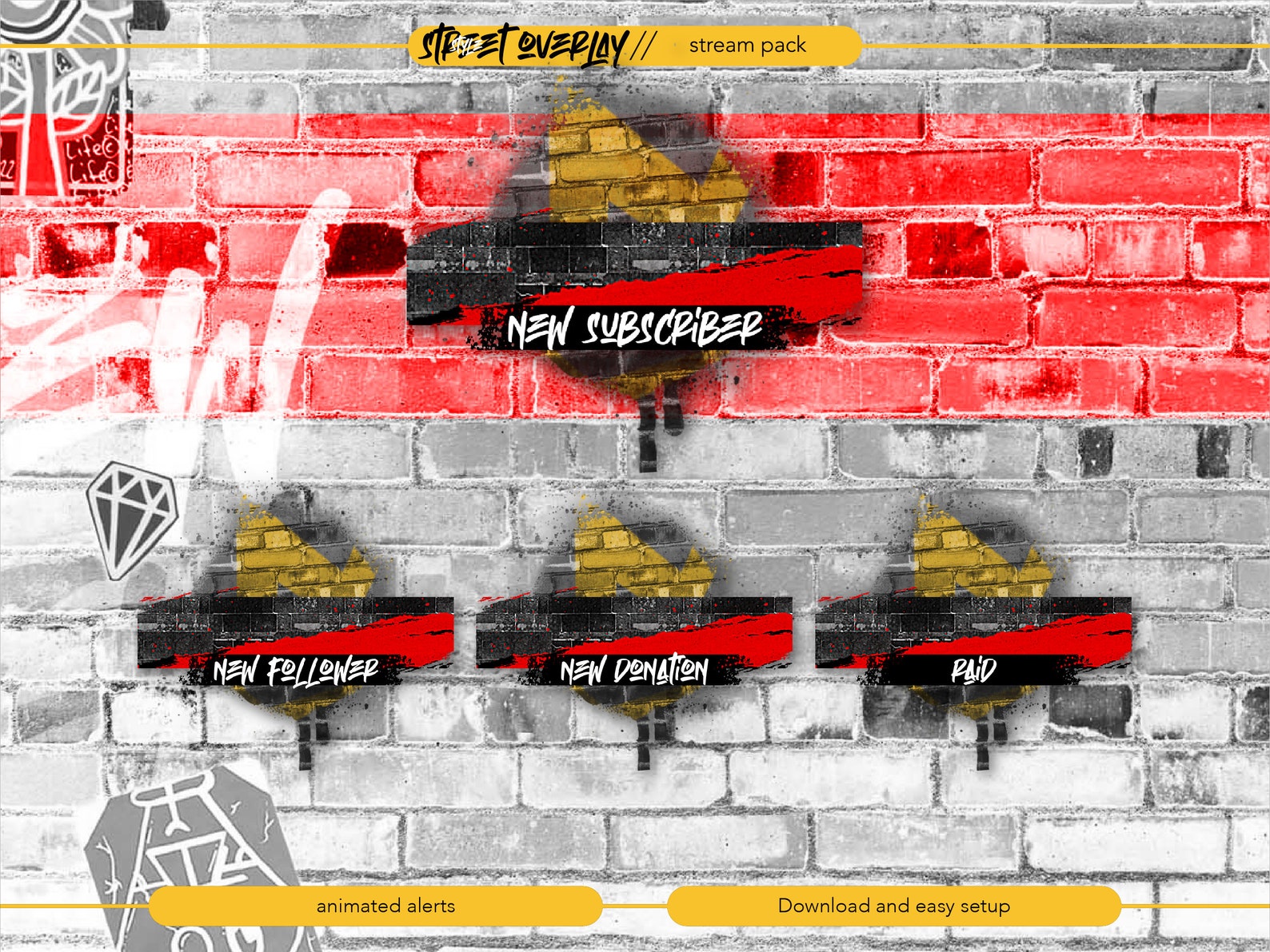 Full Animated Stream Overlay Package, Hip-hop, Gangster, Street Style ...
