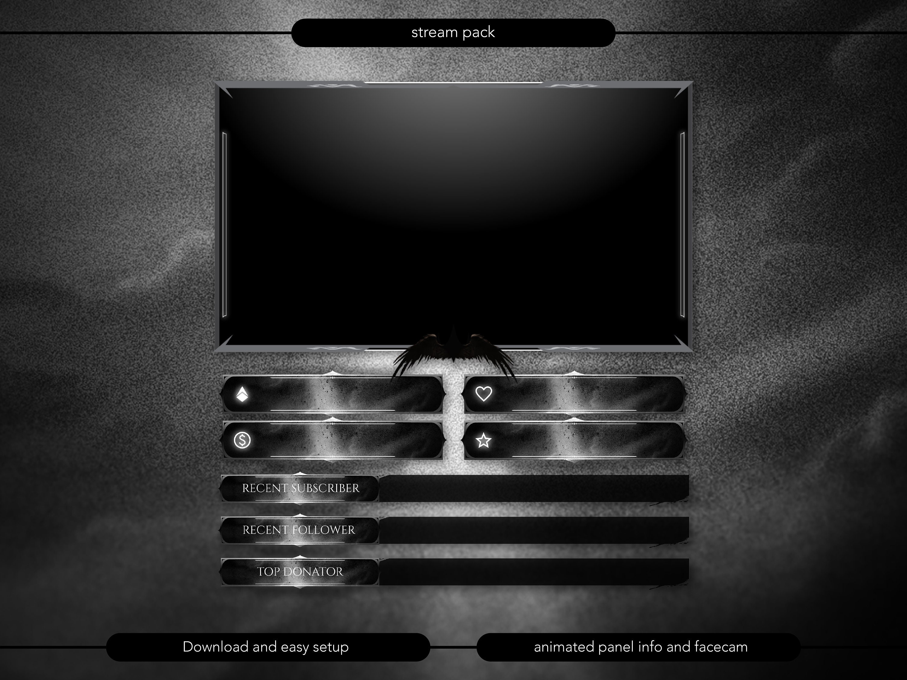 Animated Stream Overlay Package, Lucifer, Dark, the Fallen Angel ...