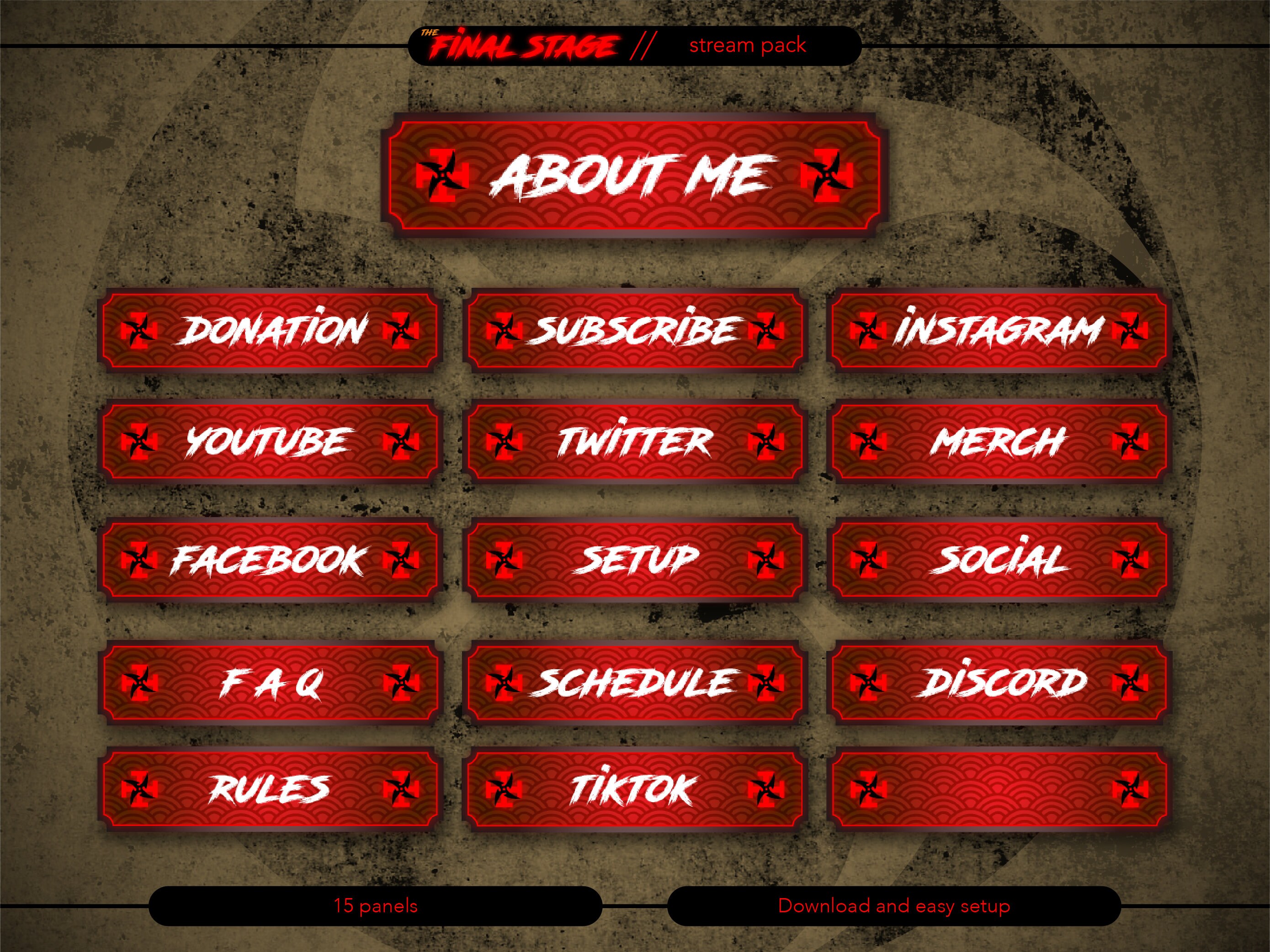Full Animated Stream Overlay Package, Ninja, Shuriken, Shinobi. Twitch ...