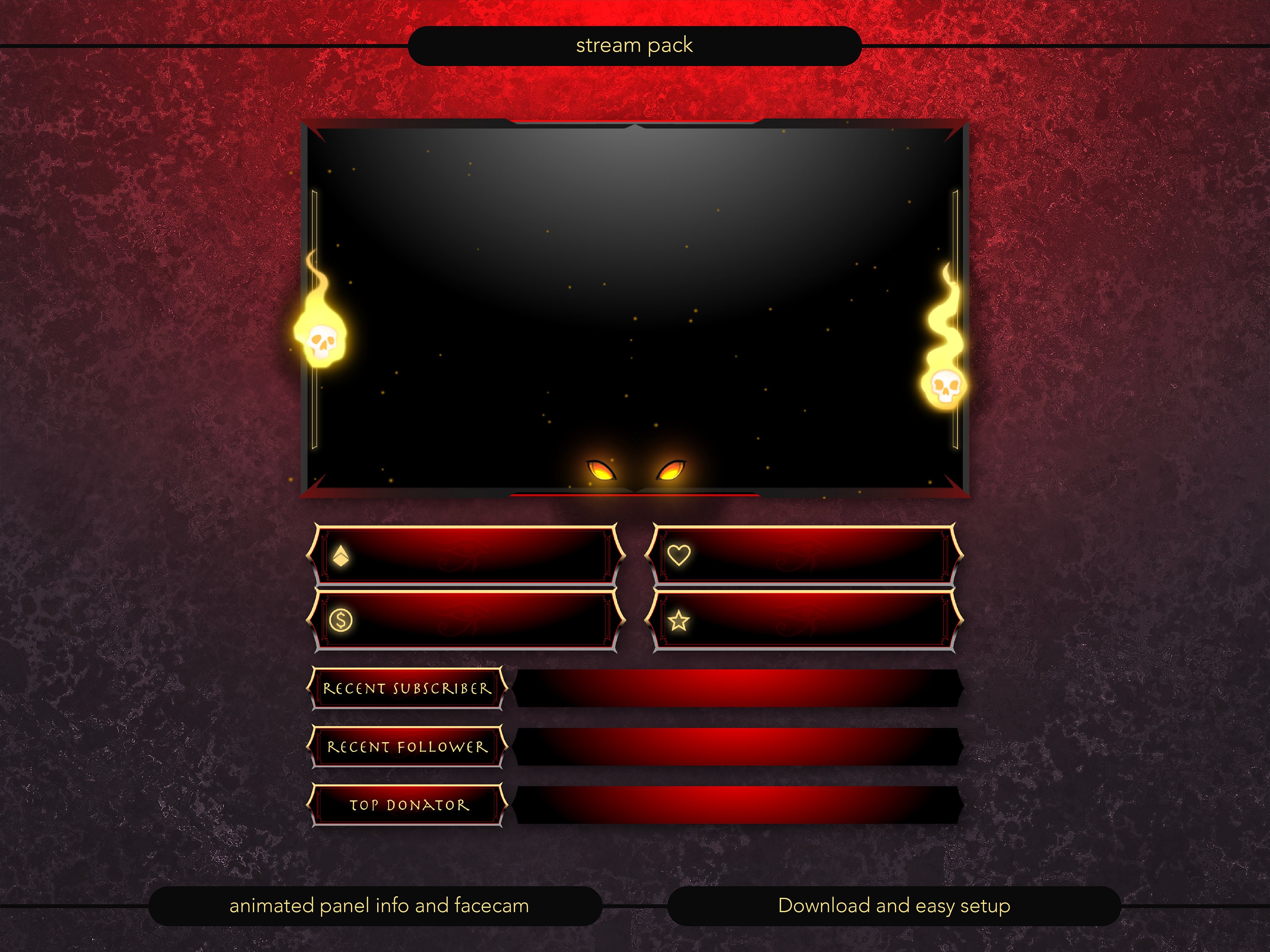 Full Animated Stream Overlay Package, Ancient Egypt God, Anubis. Twitch ...