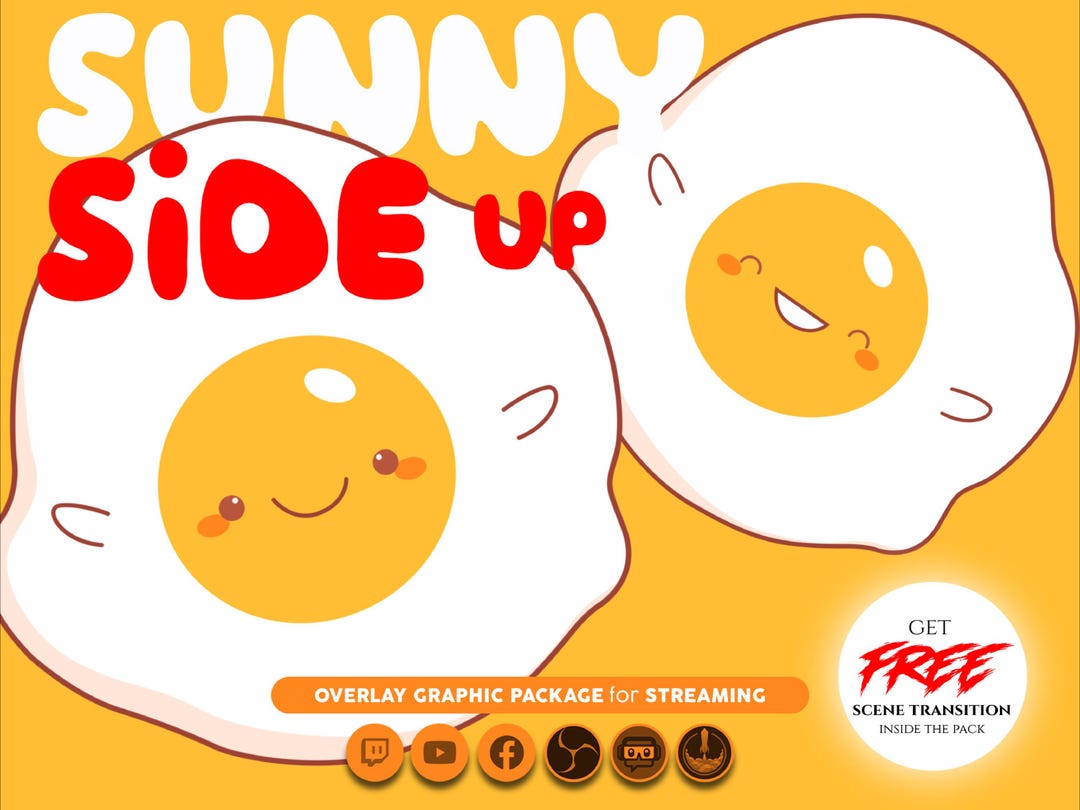 Happy Sunny Side up Egg Animated Stream Overlay Package | Twitch ...