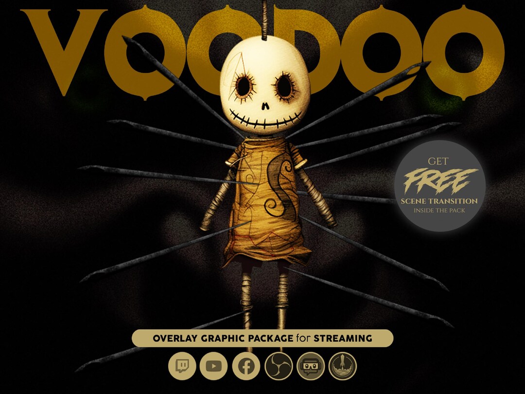 Animated Stream Overlay Package, Dark, Horror, Voodoo Spells. Twitch ...