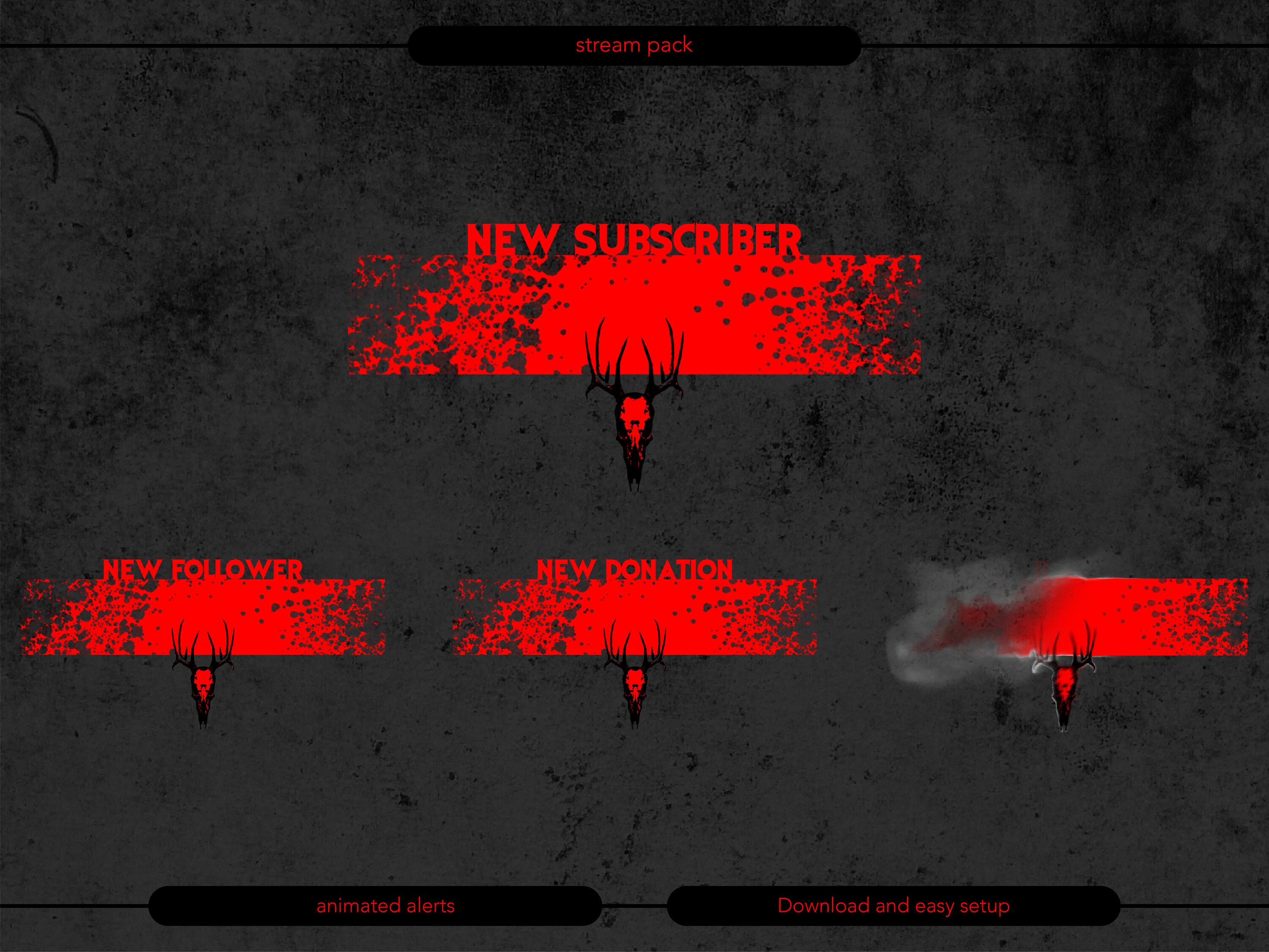 Full Animated Stream Overlay Package, Horror, Scary, Serial Killer ...