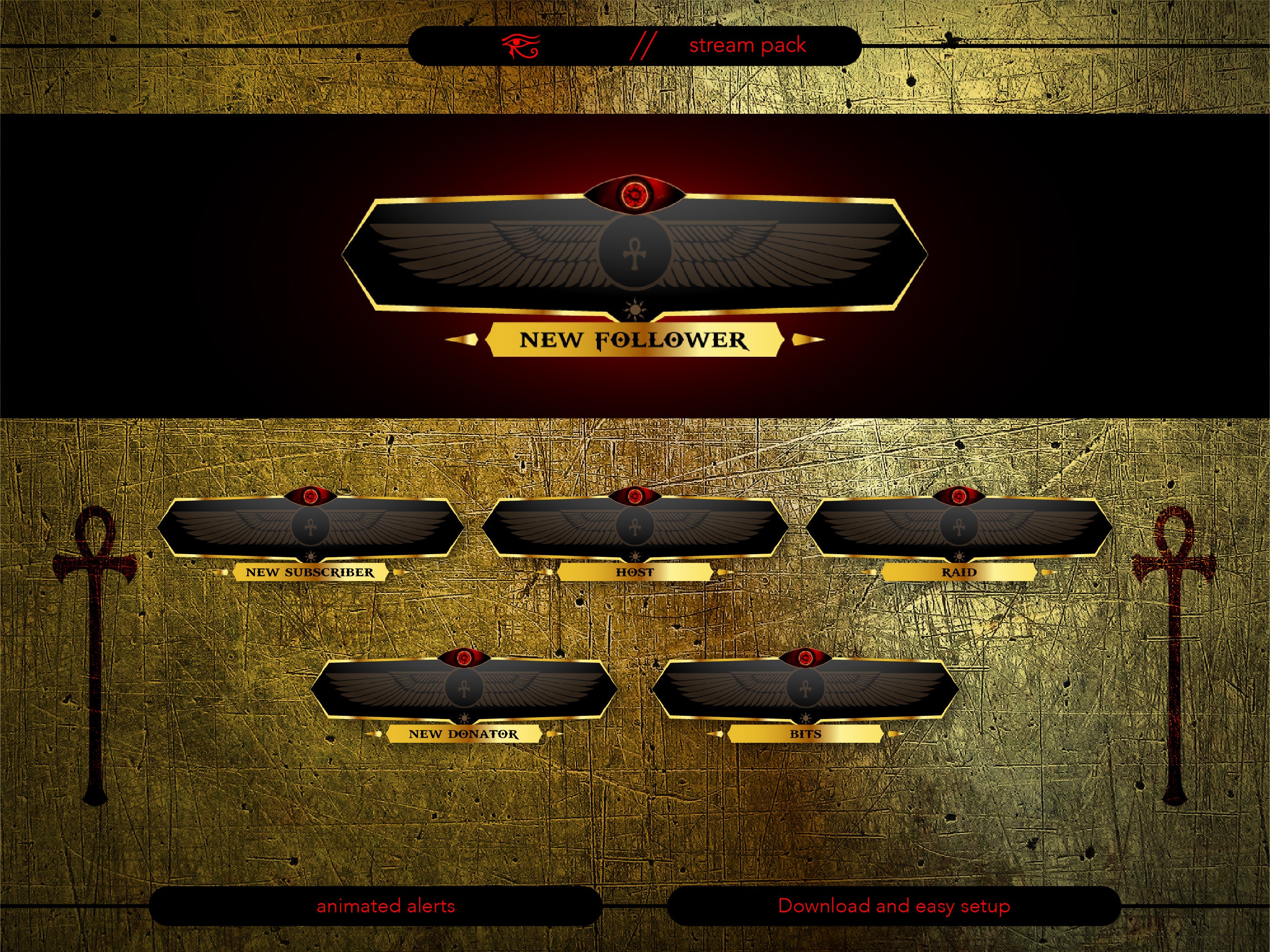 Animated Twitch Overlay the Eye of Sun God Package. Twitch - Etsy