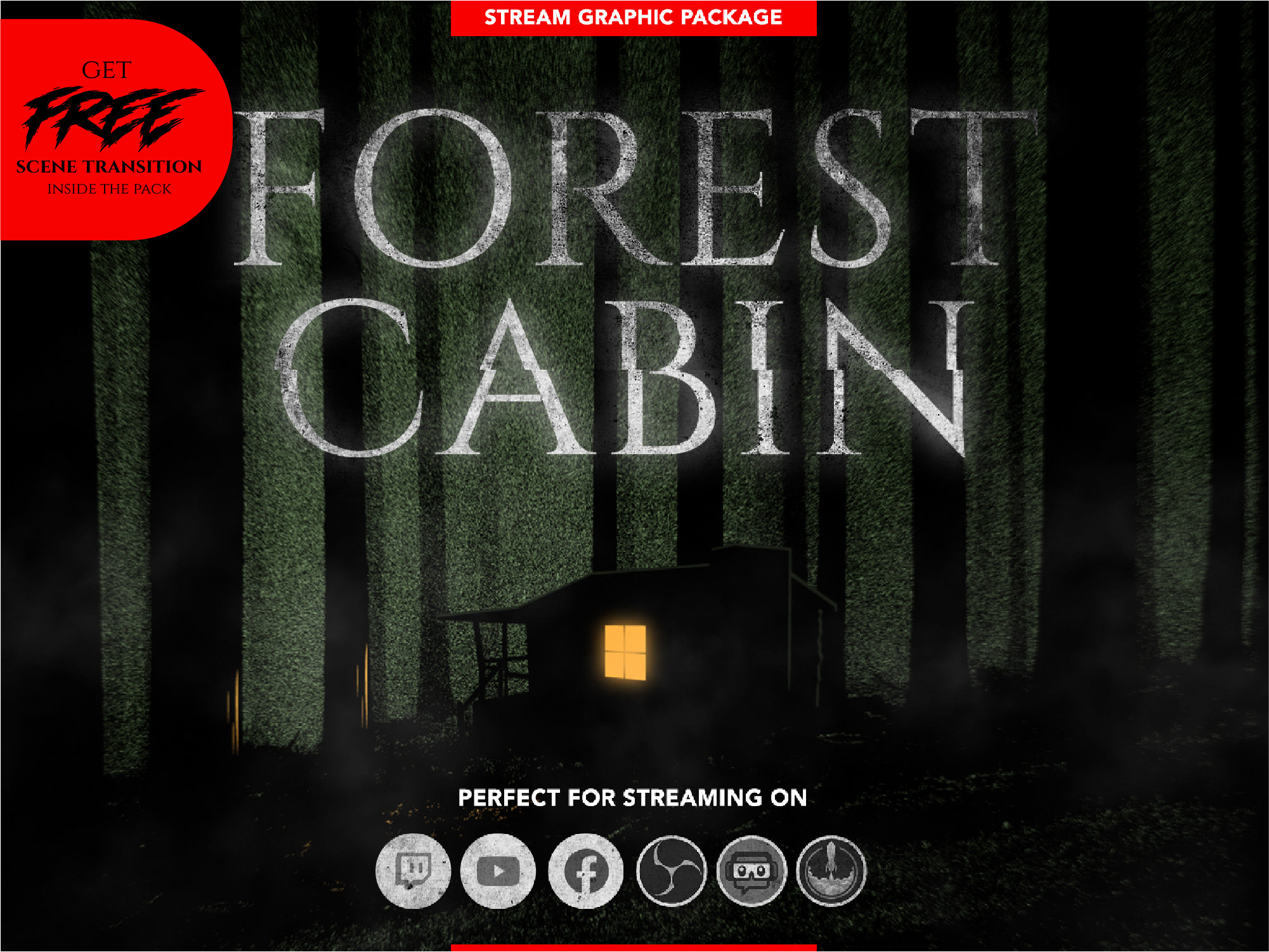 Forest Cabin Full Animated Horror Stream Overlay Graphic - Etsy