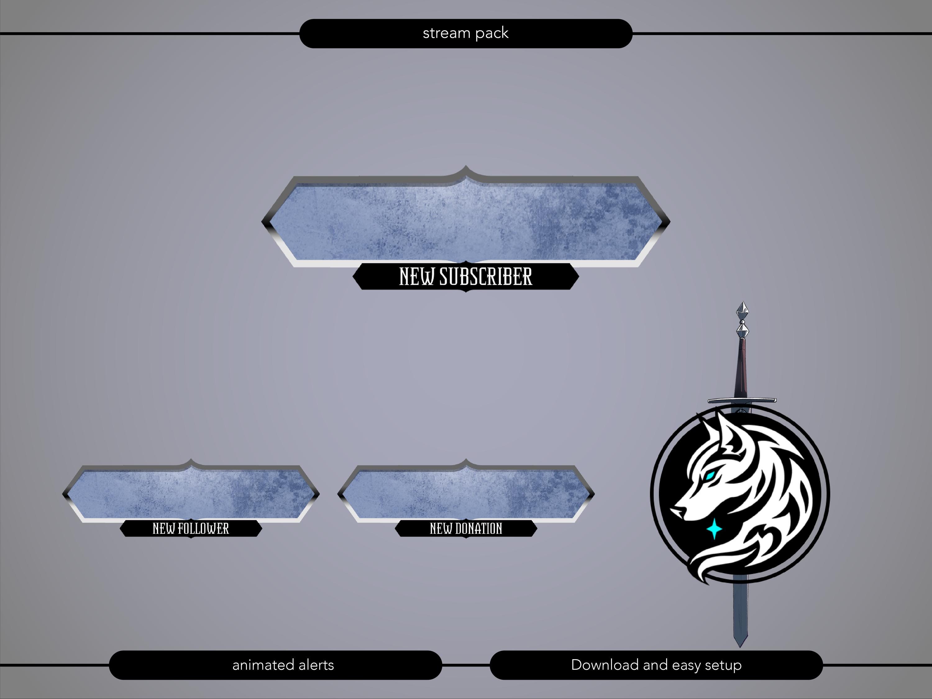Animated Stream Overlay Package, Knight, Medieval, Paladin. Twitch ...
