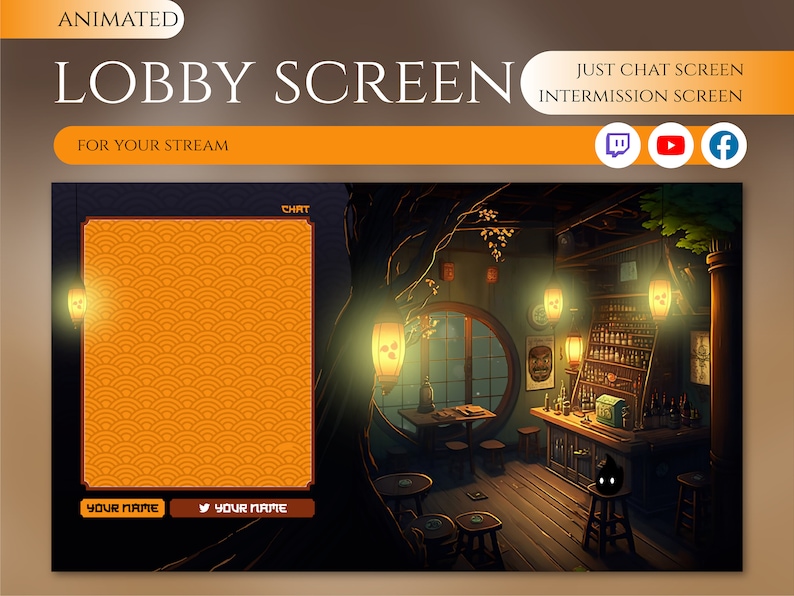 Animated Just Chatting Screen, Lobby Screen, Twitch Chat Overlay ...