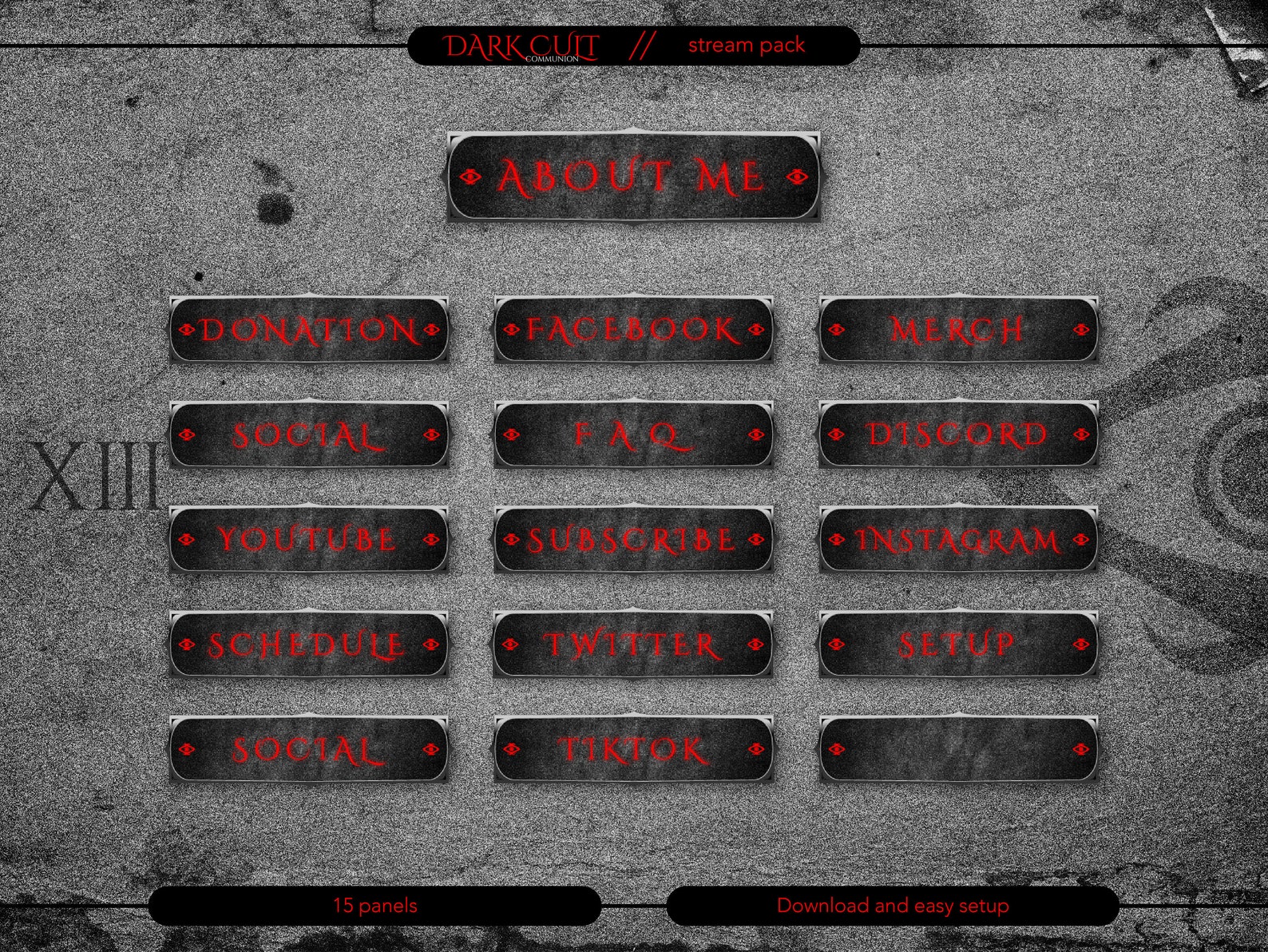 Full Animated Stream Overlay Package, Horror, Dark, Dark Cult Communion ...