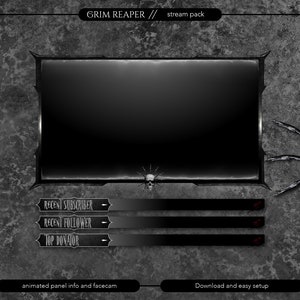 Dark Grim Reaper Full Animated Stream Overlay Graphic Package. for ...