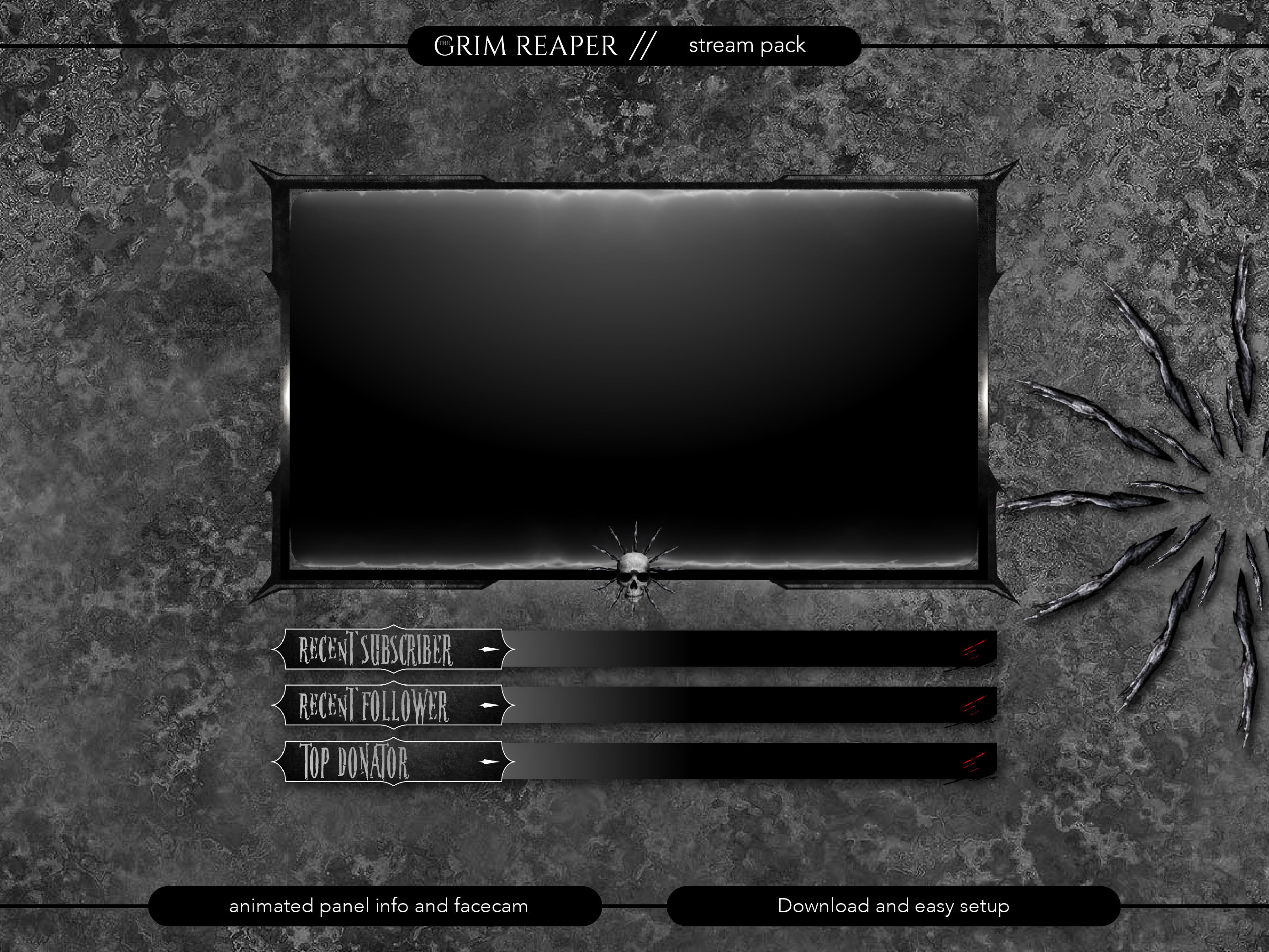 Dark Grim Reaper Full Animated Stream Overlay Graphic Package. for ...