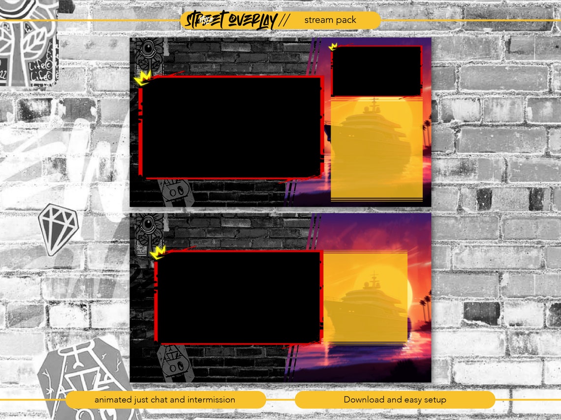 Full Animated Stream Overlay Package, Hip-hop, Gangster, Street Style ...