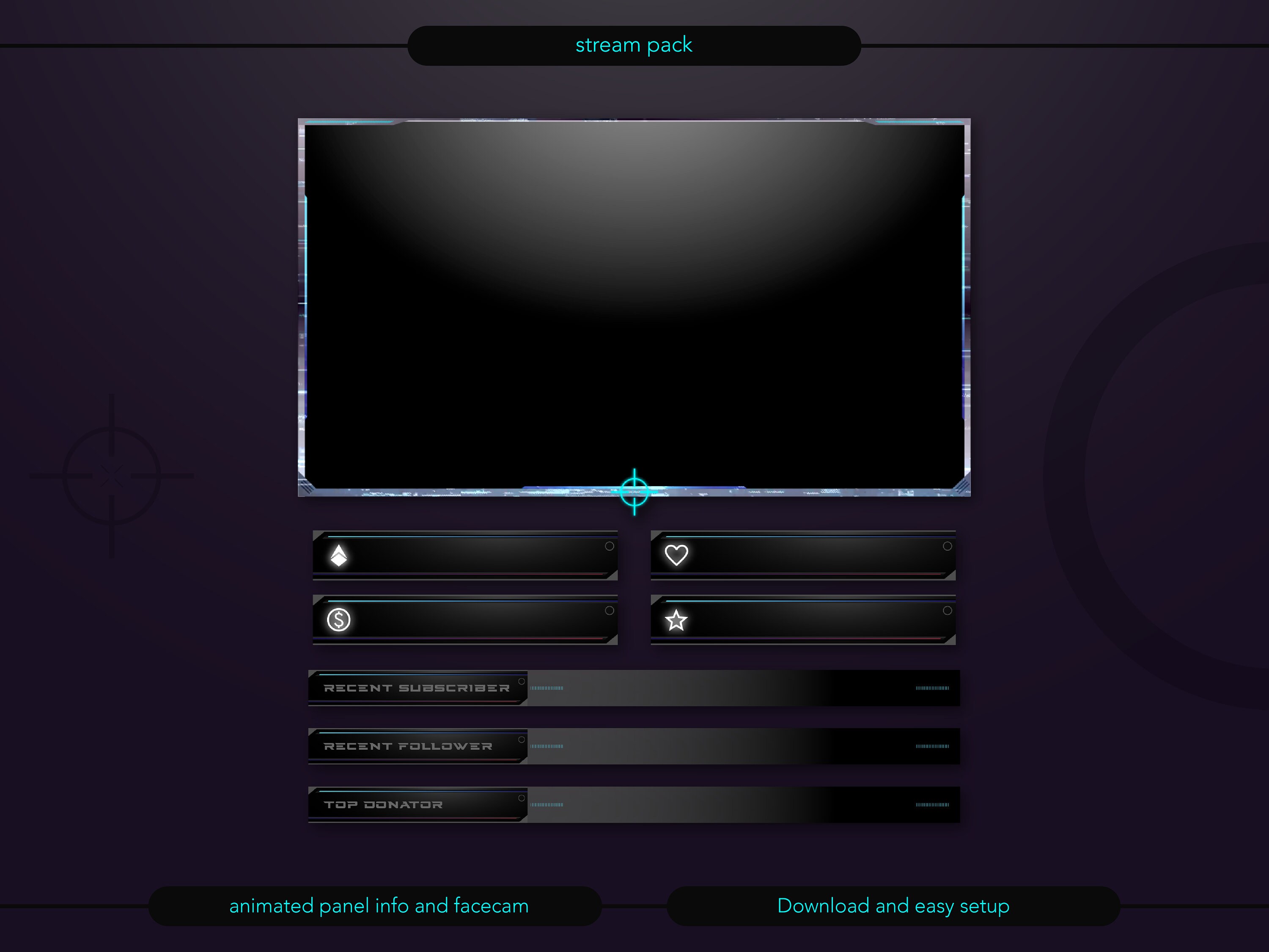 Full Animated Stream Overlay Package, Sniper, Assassin, Shadow Sniper ...