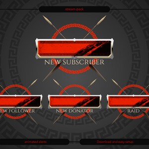 Full Animated Stream Overlay Package, Fighter, Spartan General. Twitch ...