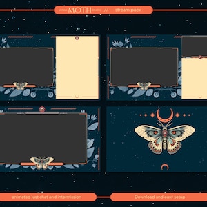 Full Animated Stream Overlay Package, Lunar, Death, Moth. Twitch ...