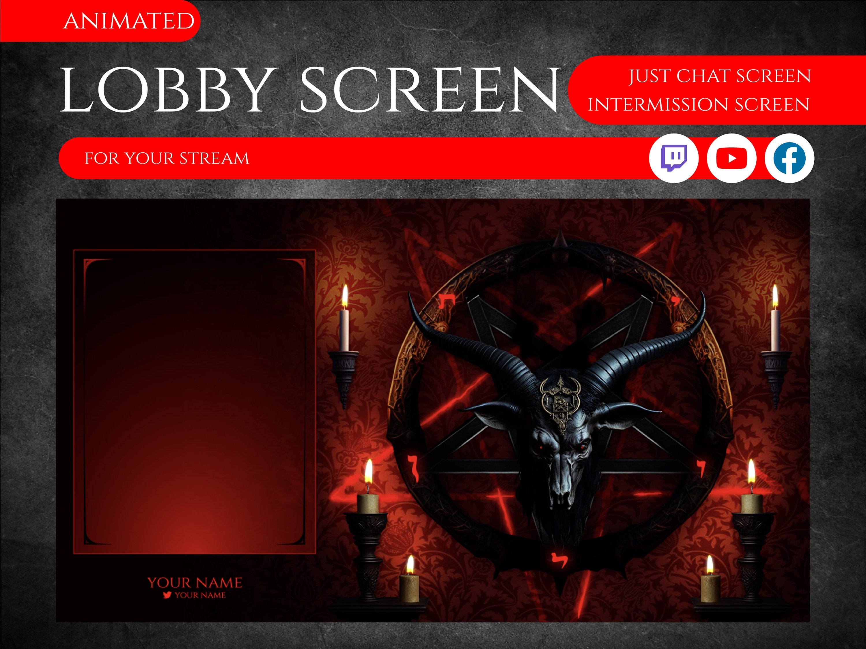 Animated Just Chatting Screen, Lobby Screen, Twitch Chat Overlay ...