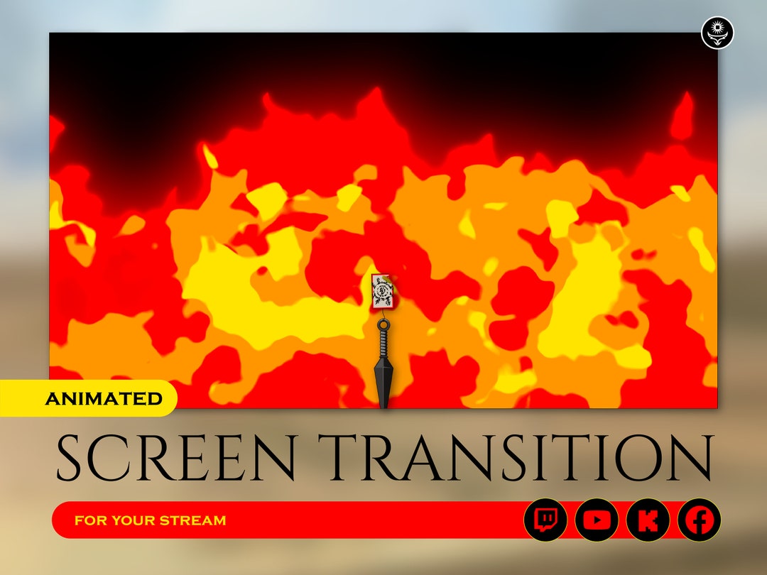 Ninja Kunai Fire Spell Jutsu Animated Scene Transition for Streaming on ...
