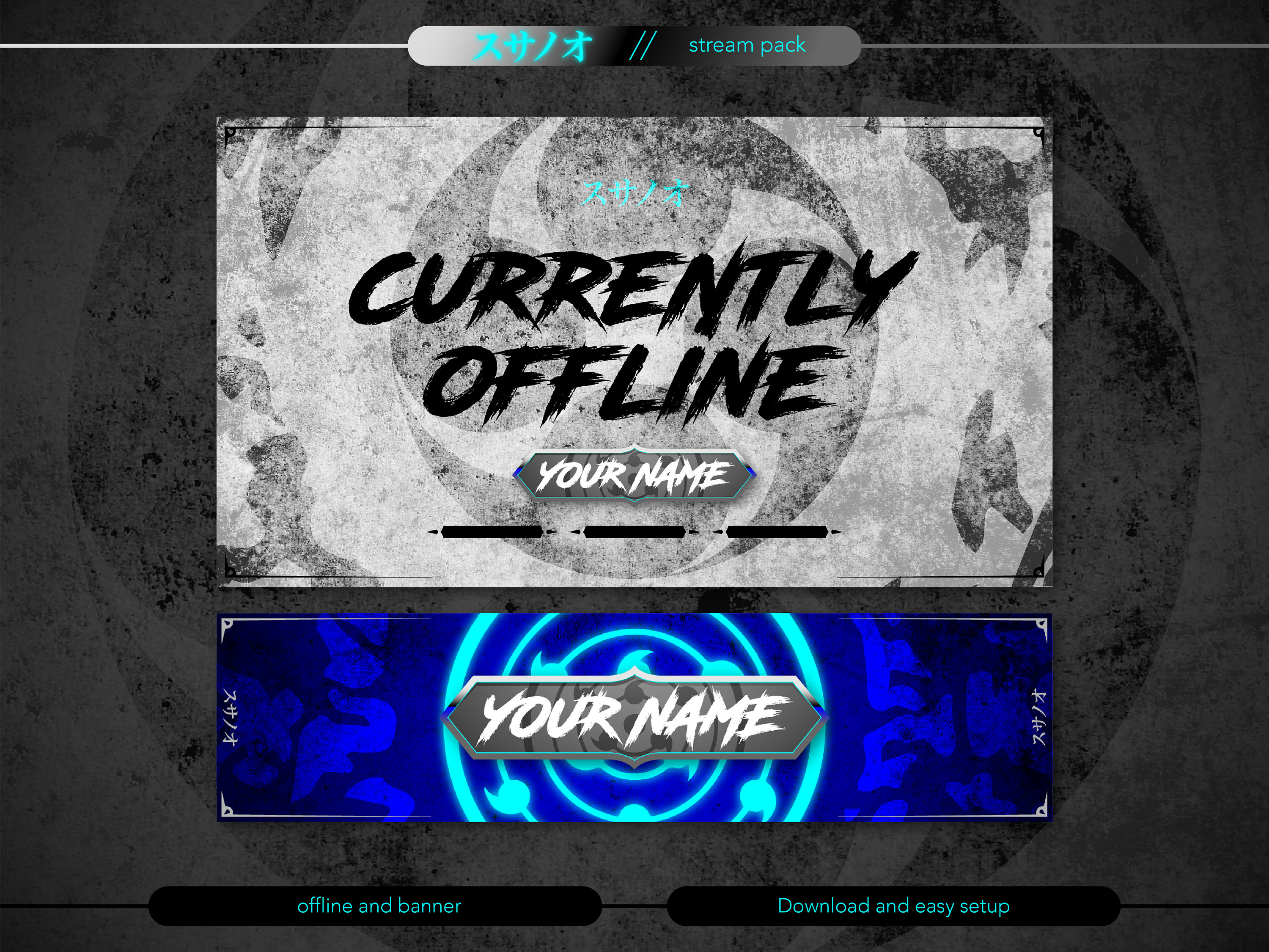 Yokai Jutsu Animated Stream Overlay Graphic Package. Twitch - Etsy Ireland