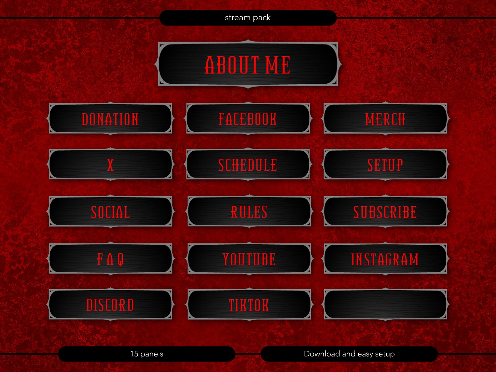 Animated Stream Overlay Package, Dark, Black Death Mask. Twitch Overlay ...