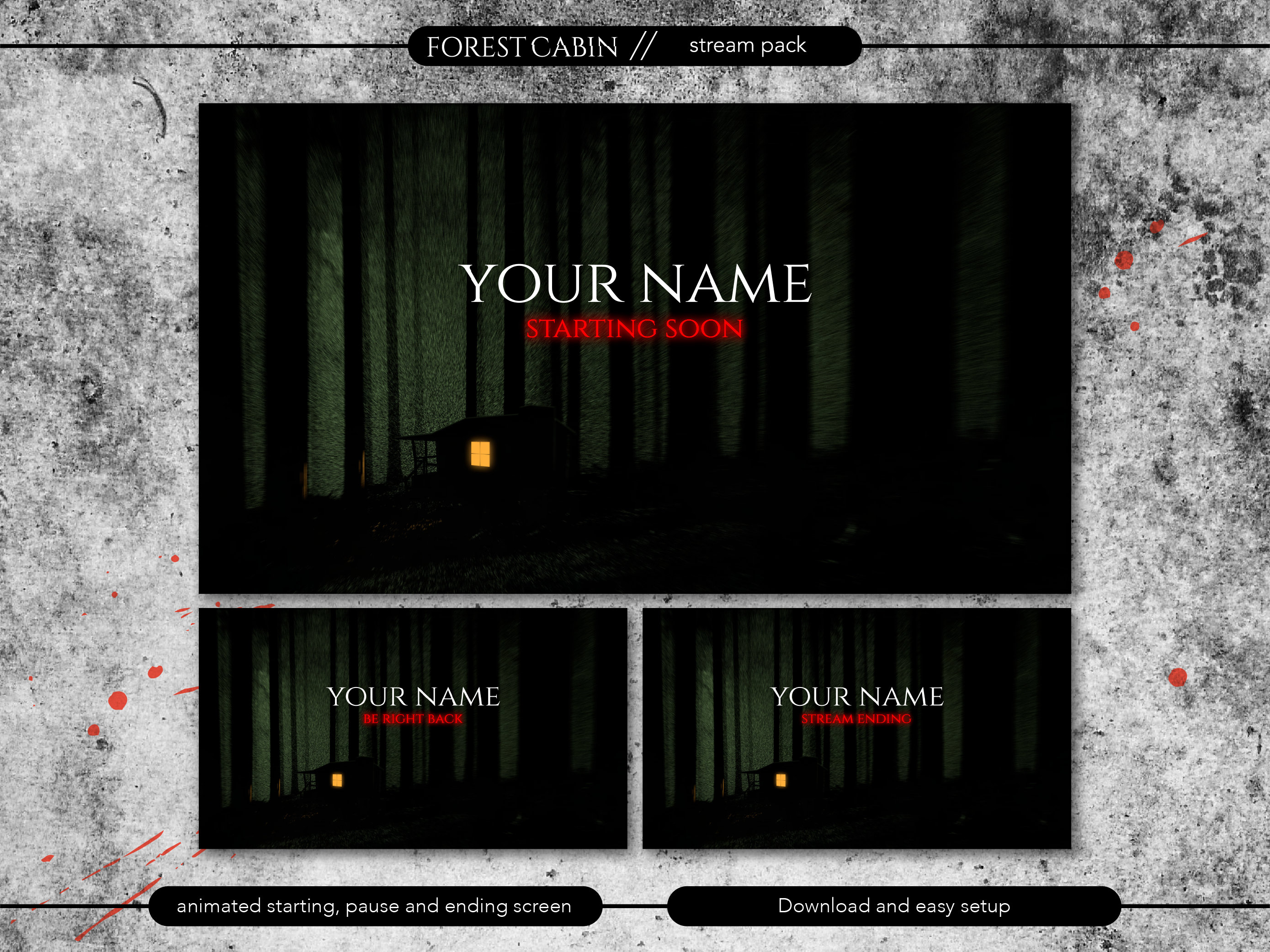 Forest Cabin Full Animated Horror Stream Overlay Graphic - Etsy
