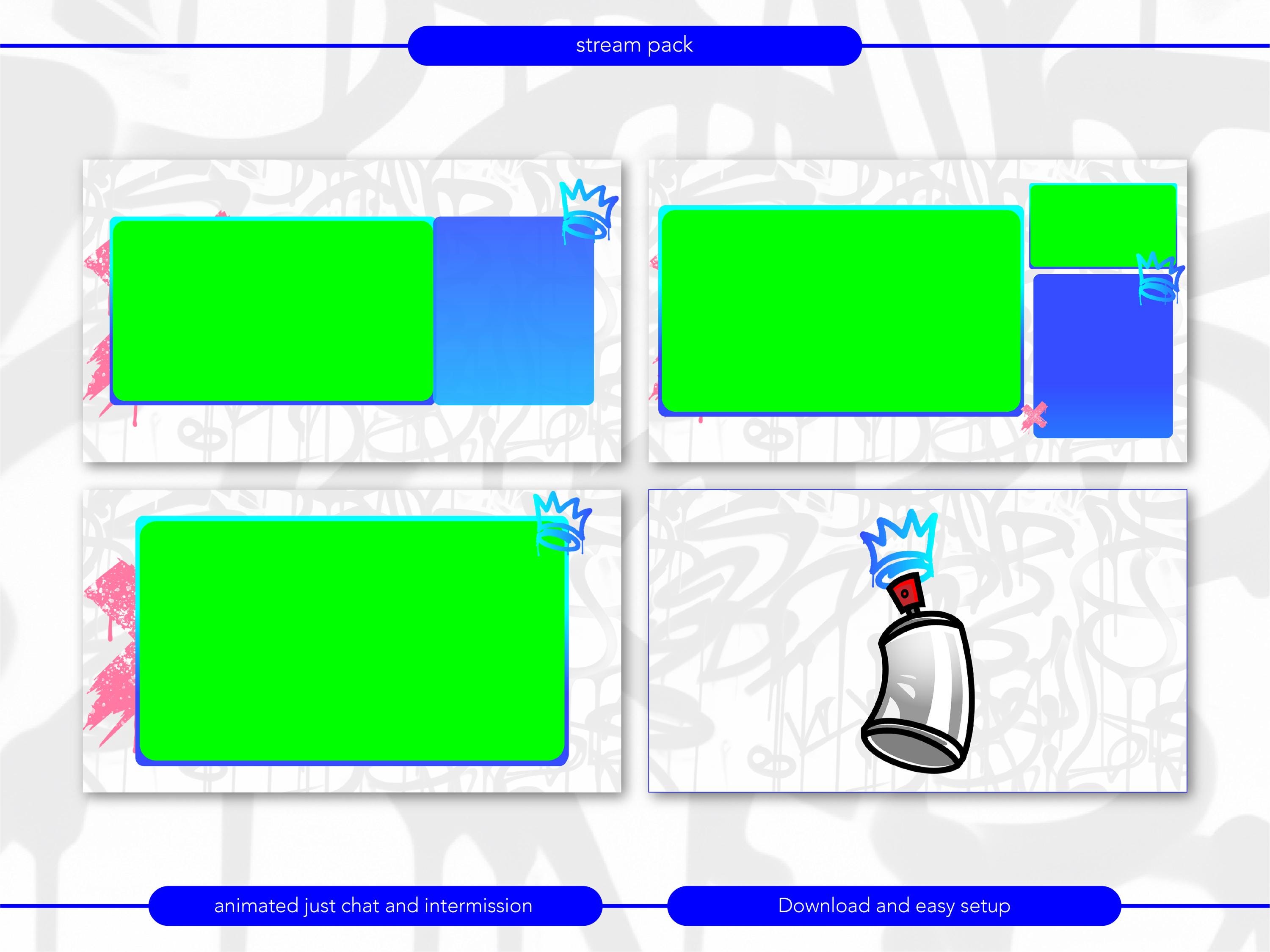 Animated Stream Overlay Package, Street Style. Twitch Overlay, Facebook ...