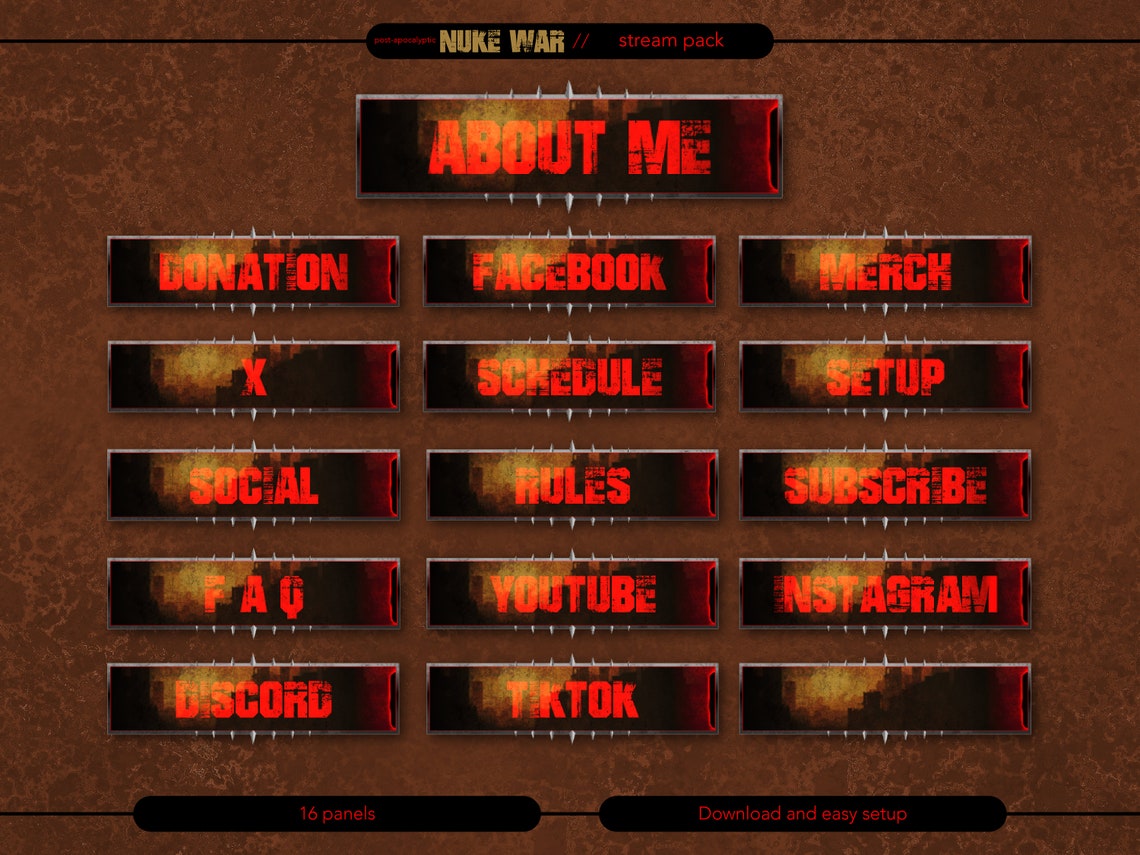 Animated Stream Overlay Package, Fire, Apocalyptic, War, Nuke War ...