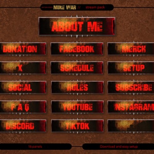 Animated Stream Overlay Package, Fire, Apocalyptic, War, Nuke War ...