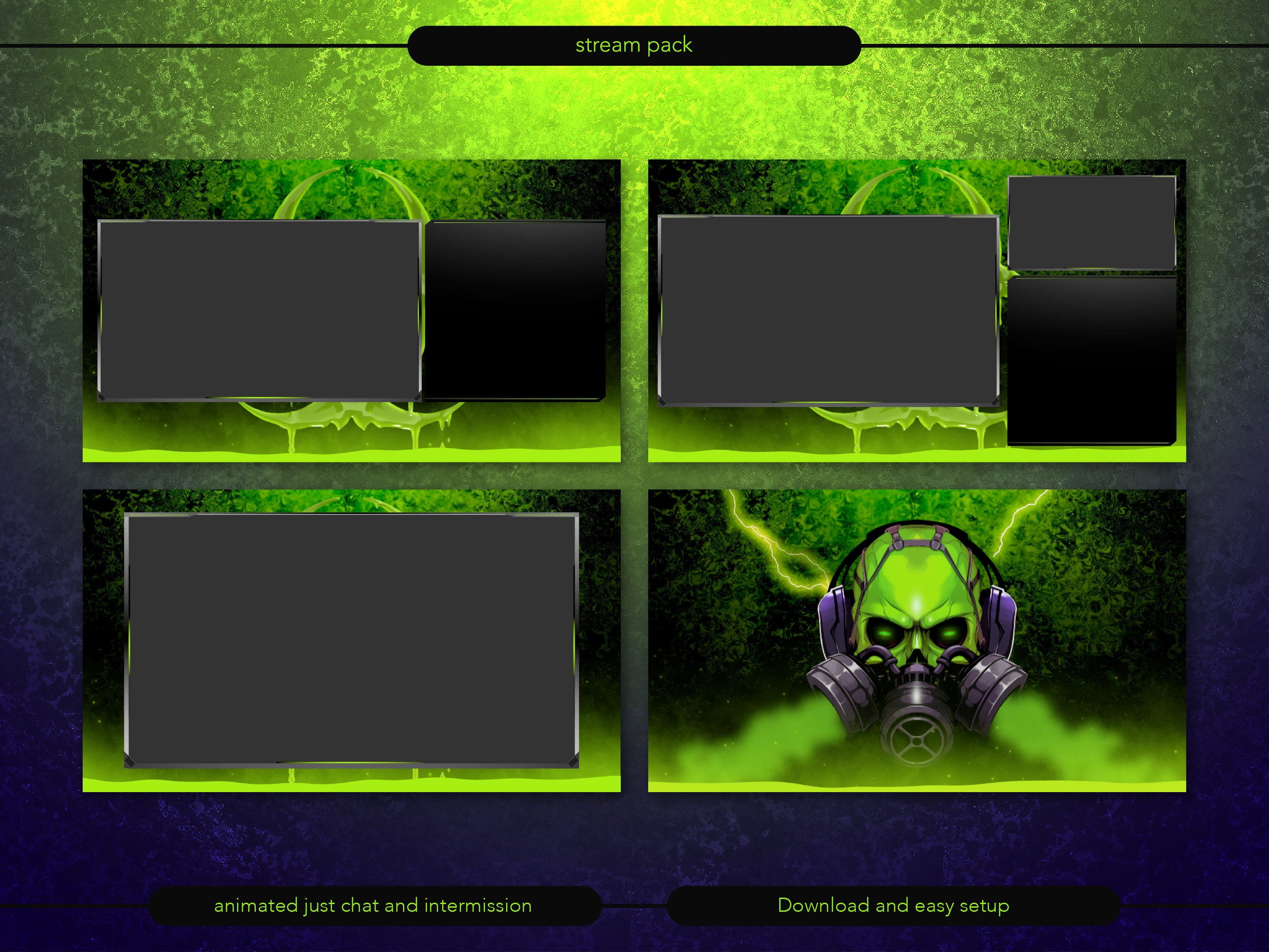 Full Animated Stream Overlay Package, Anti Toxic, Positive Streamer ...