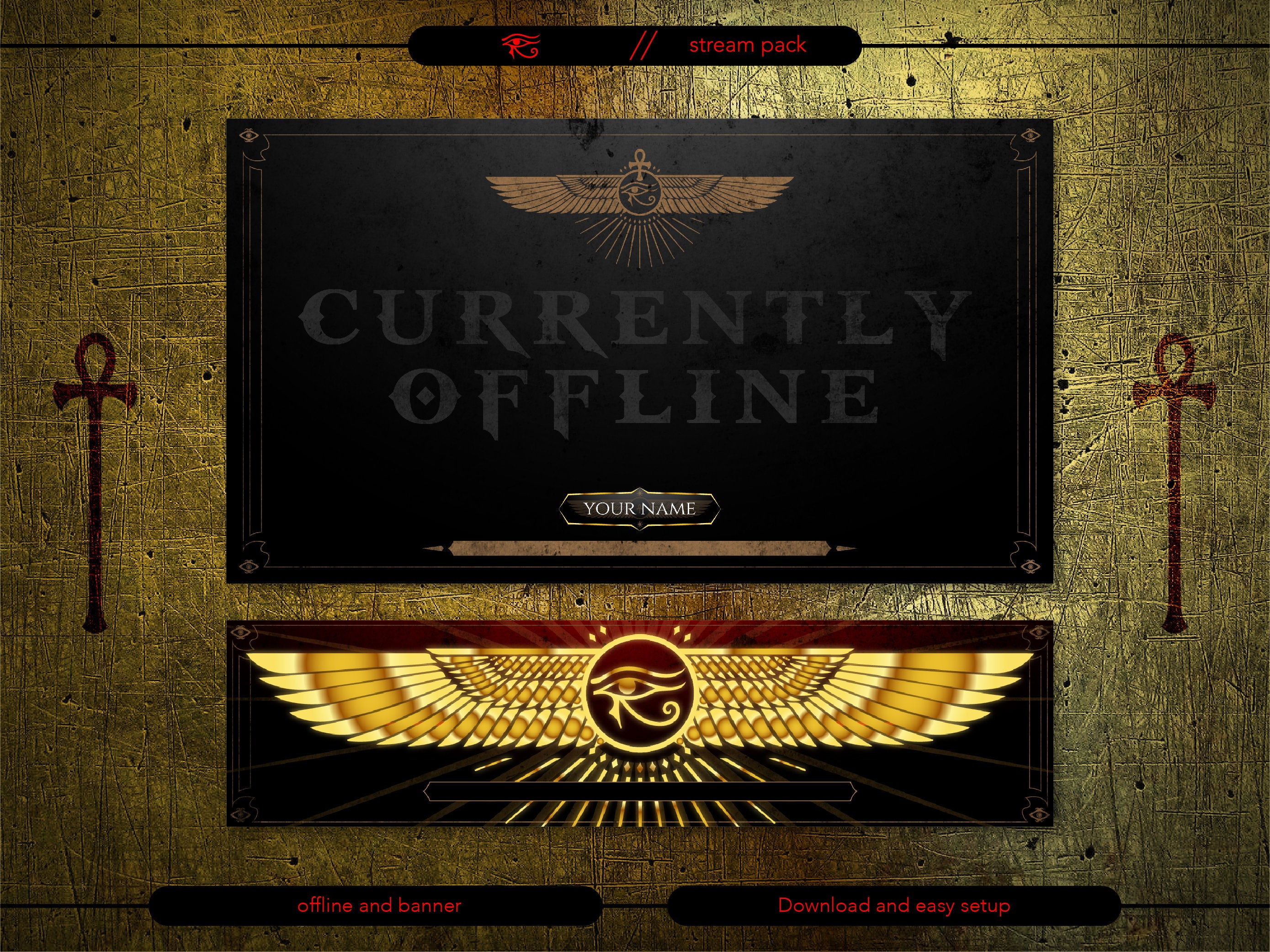 Animated Twitch Overlay the Eye of Sun God Package. Twitch, Facebook ...