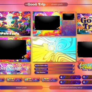 Full Animated Stream Overlay Package, Psychedelic, Trippy, Good Trip ...