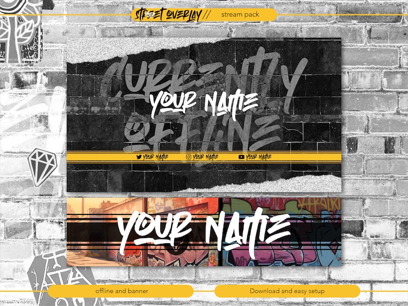 Full Animated Stream Overlay Package, Hip-hop, Gangster, Street Style ...