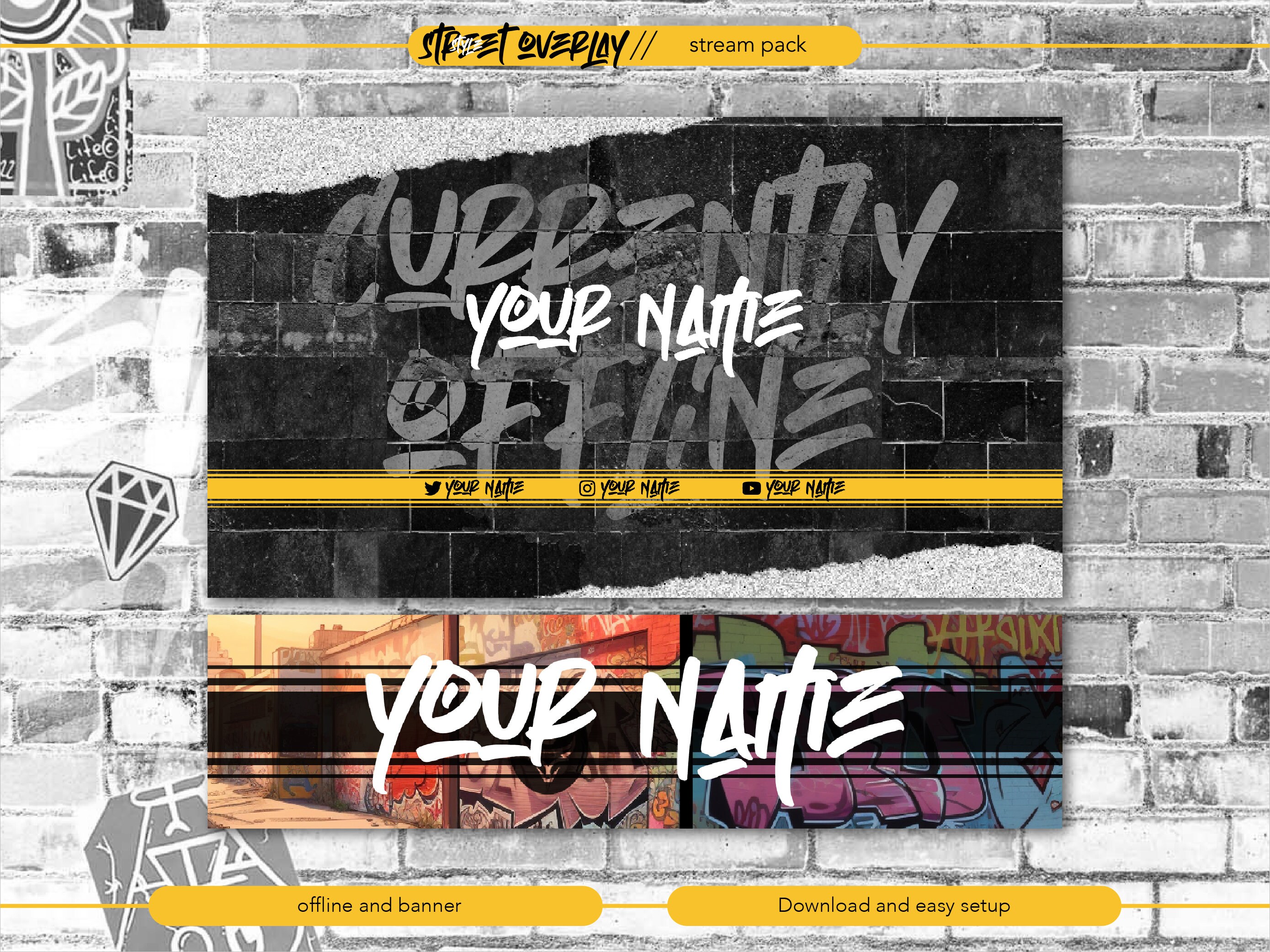 Full Animated Stream Overlay Package, Hip-hop, Gangster, Street Style ...