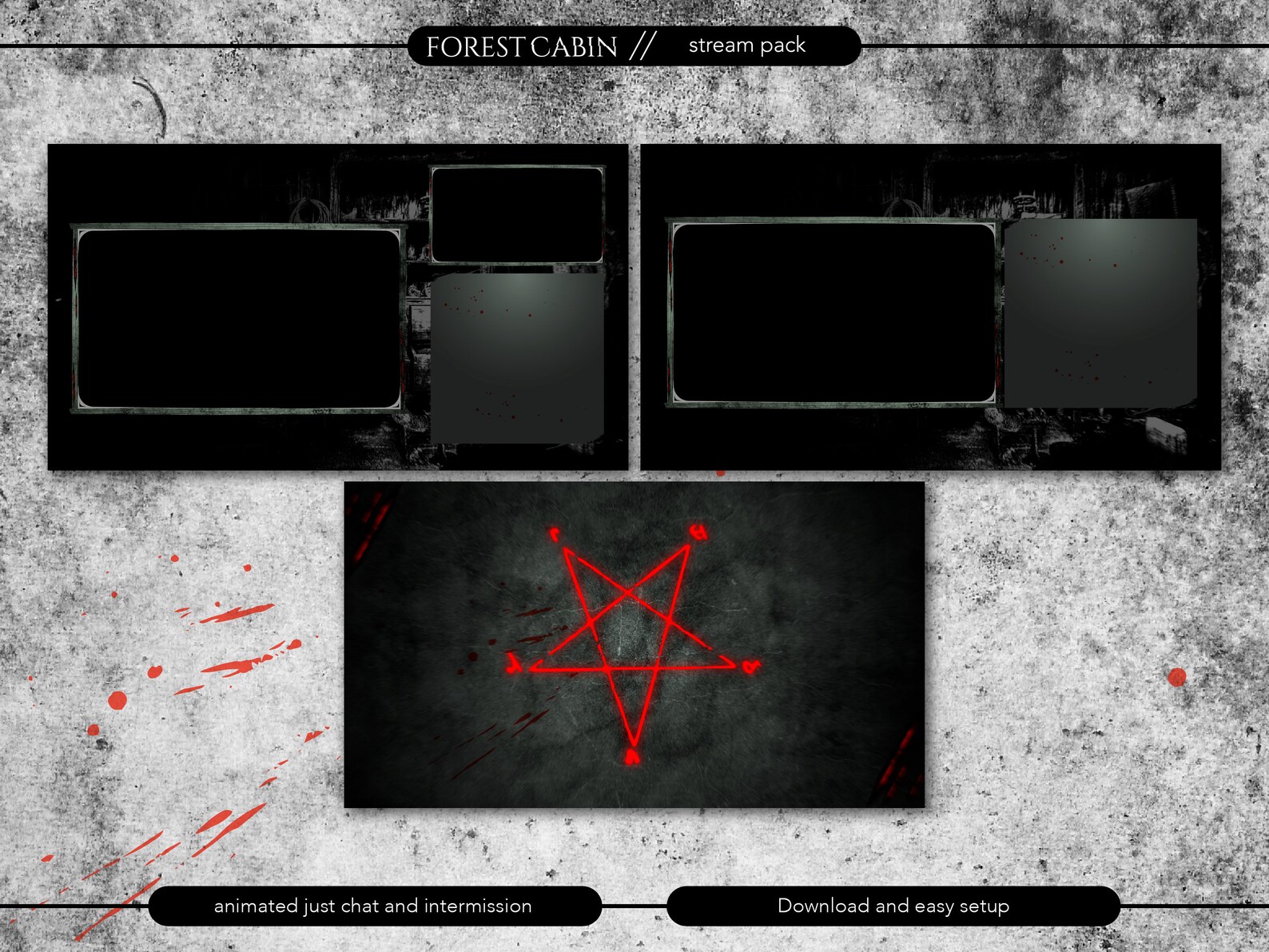 Forest Cabin Full Animated Horror Stream Overlay Graphic - Etsy
