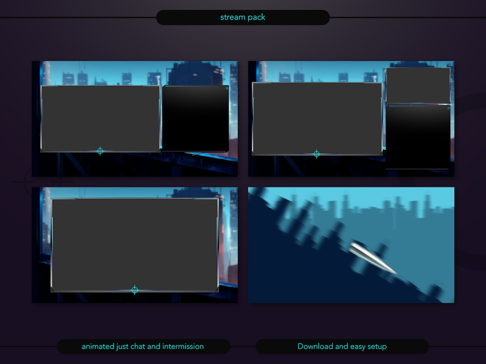 Full Animated Stream Overlay Package, Sniper, Assassin, Shadow Sniper ...