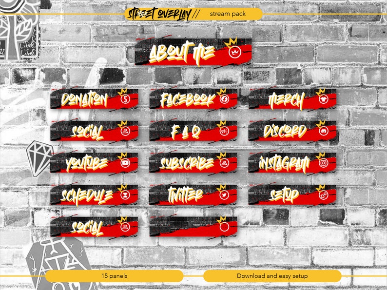 Full Animated Stream Overlay Package, Hip-hop, Gangster, Street Style ...