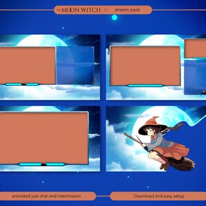 Full Animated Stream Overlay Package, Magical, Anime, the Moon Witch ...