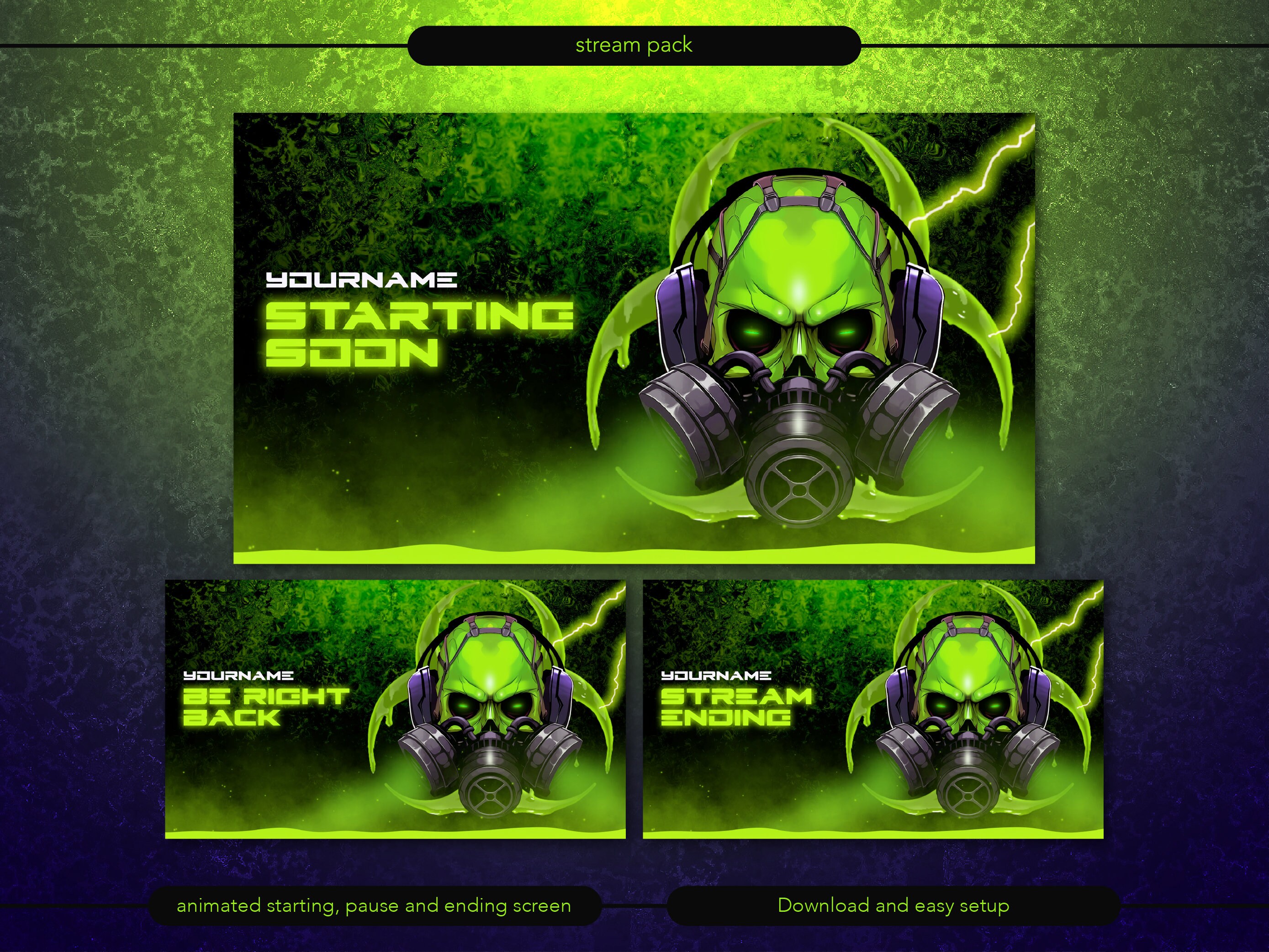 Full Animated Stream Overlay Package, Anti Toxic, Positive Streamer ...