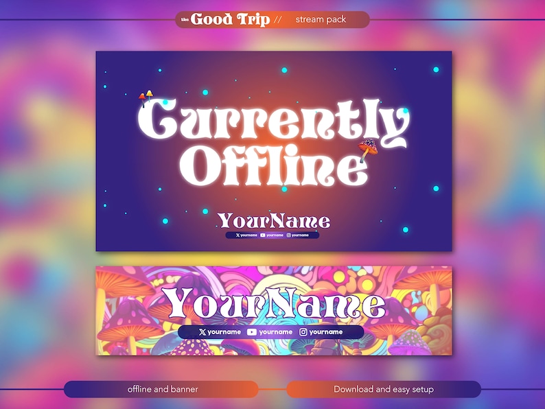 Full Animated Stream Overlay Package, Psychedelic, Trippy, Good Trip ...