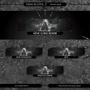 Dark Grim Reaper Full Animated Stream Overlay Graphic Package. for ...