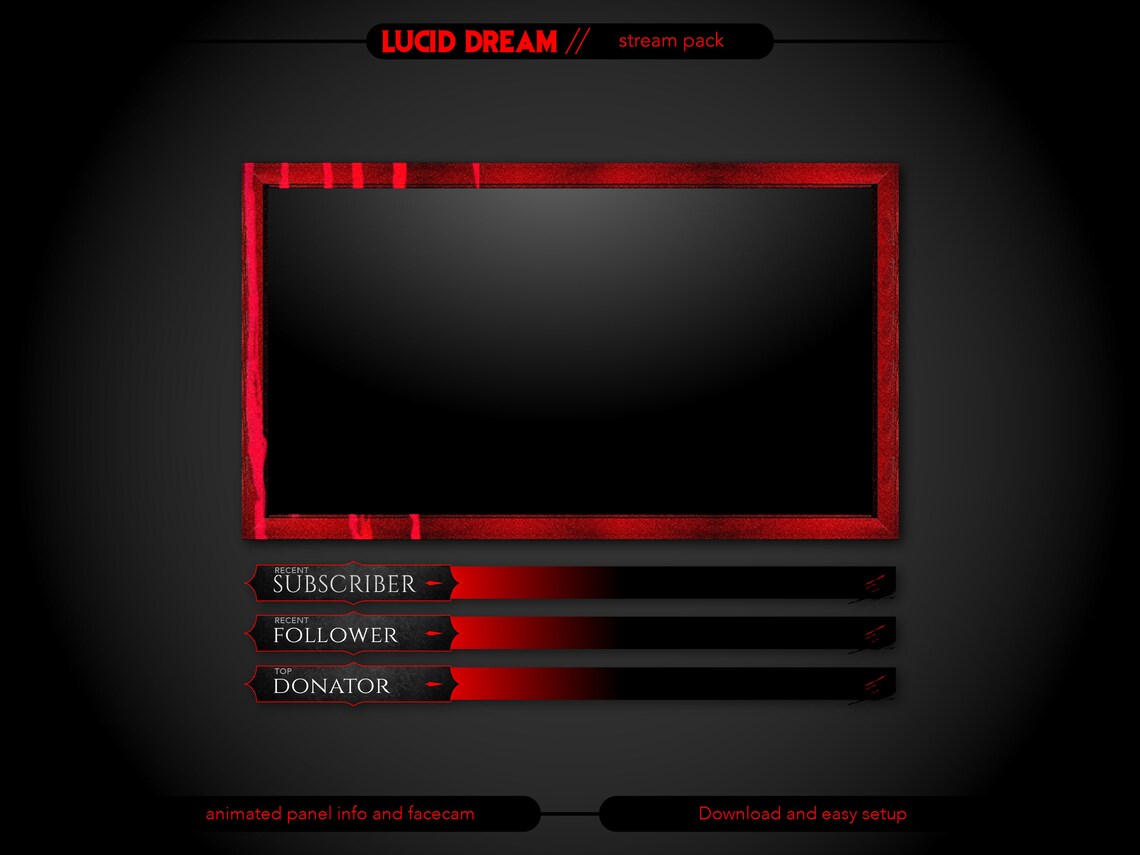 Full Animated Stream Overlay Package, Horror, Dark, Lucid Dream ...