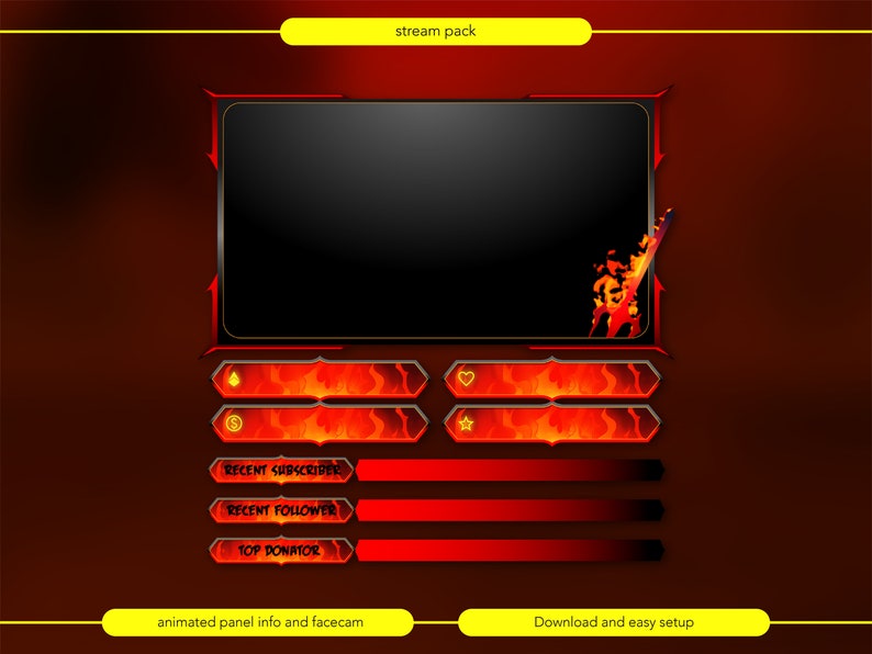 Animated Stream Overlay Package, Horror, Dark, Devil, Diablo. Twitch ...