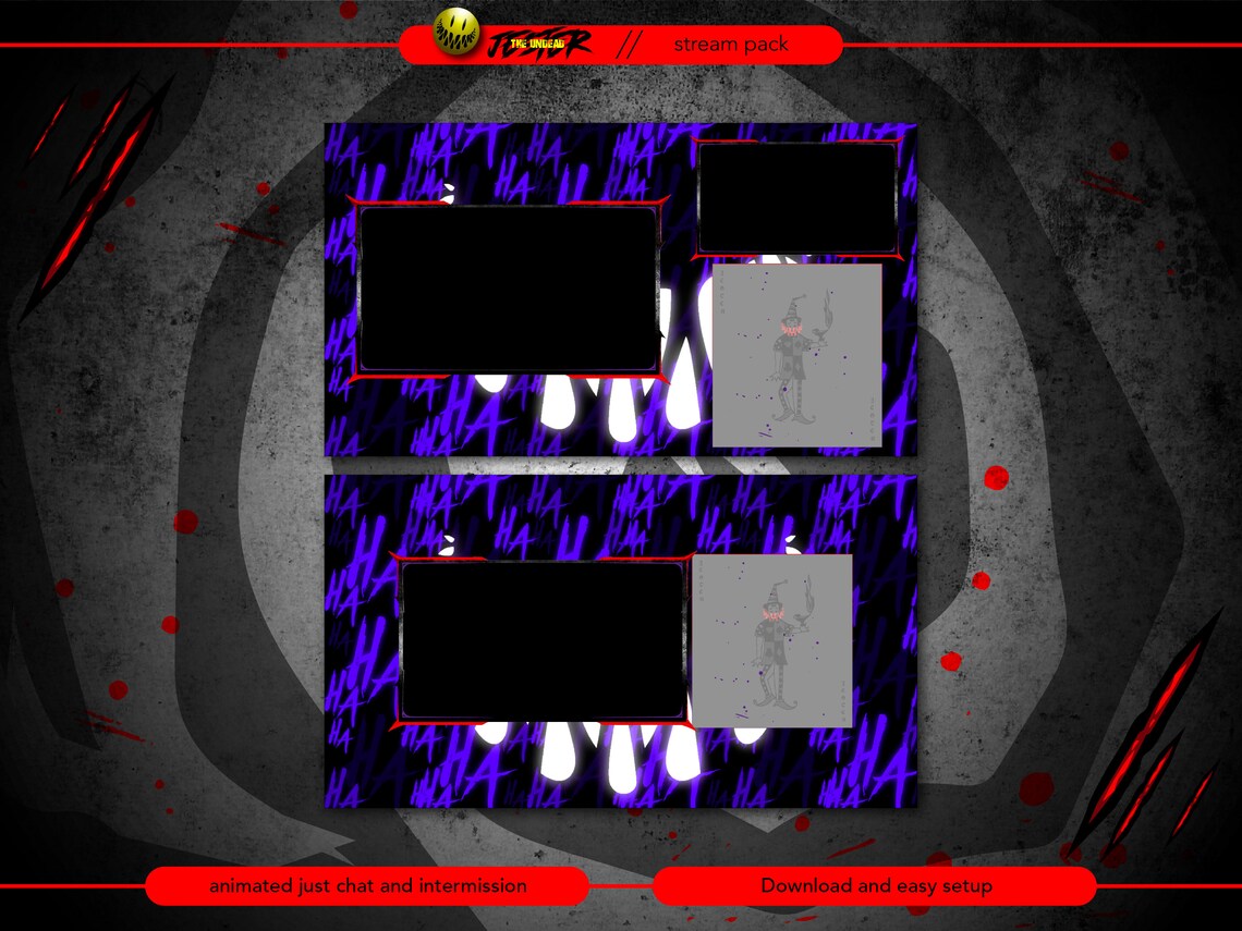 Animated Dark Twitch Overlay Package. Scary Stream Overlay. Twitch ...