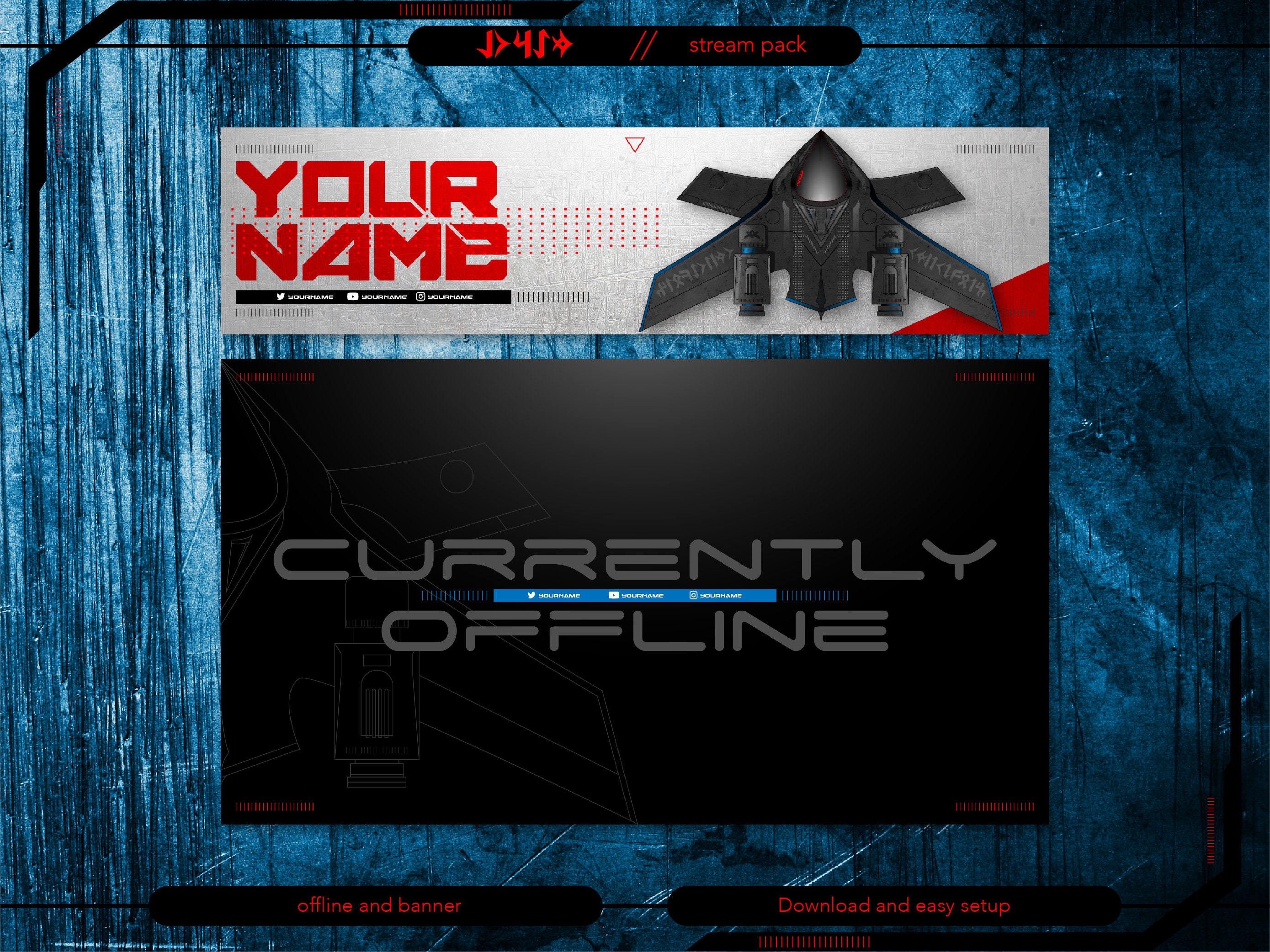 Galaxy Space Fighter Full Animated Stream Overlay Graphic Package ...