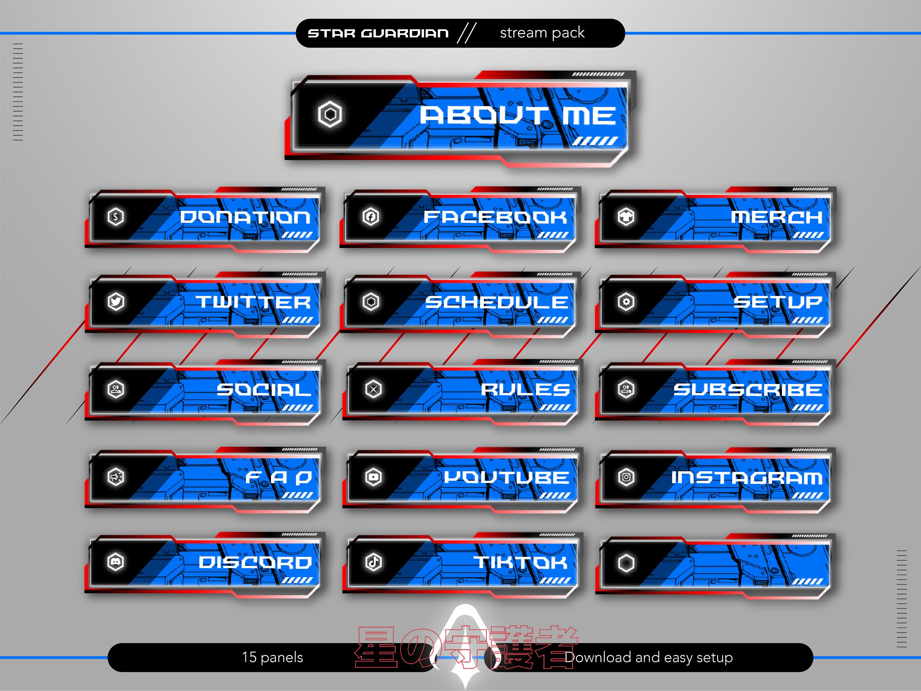 Anime Robot, Mecha, Manga Robot, Animated Stream Overlay Package ...