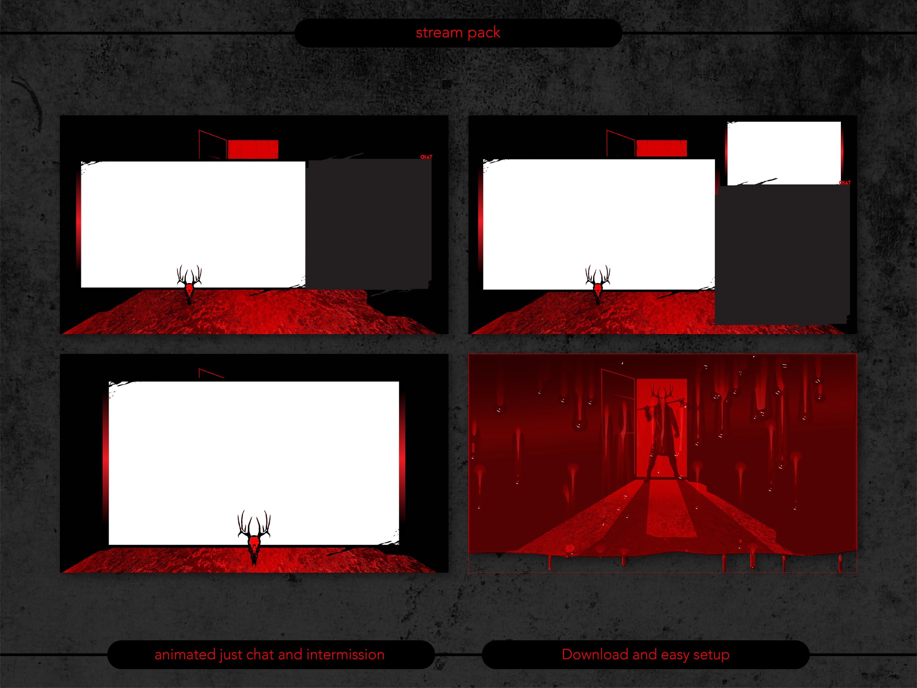 Full Animated Stream Overlay Package, Horror, Scary, Serial Killer ...