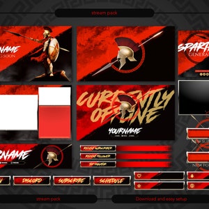 Full Animated Stream Overlay Package, Fighter, Spartan General. Twitch ...